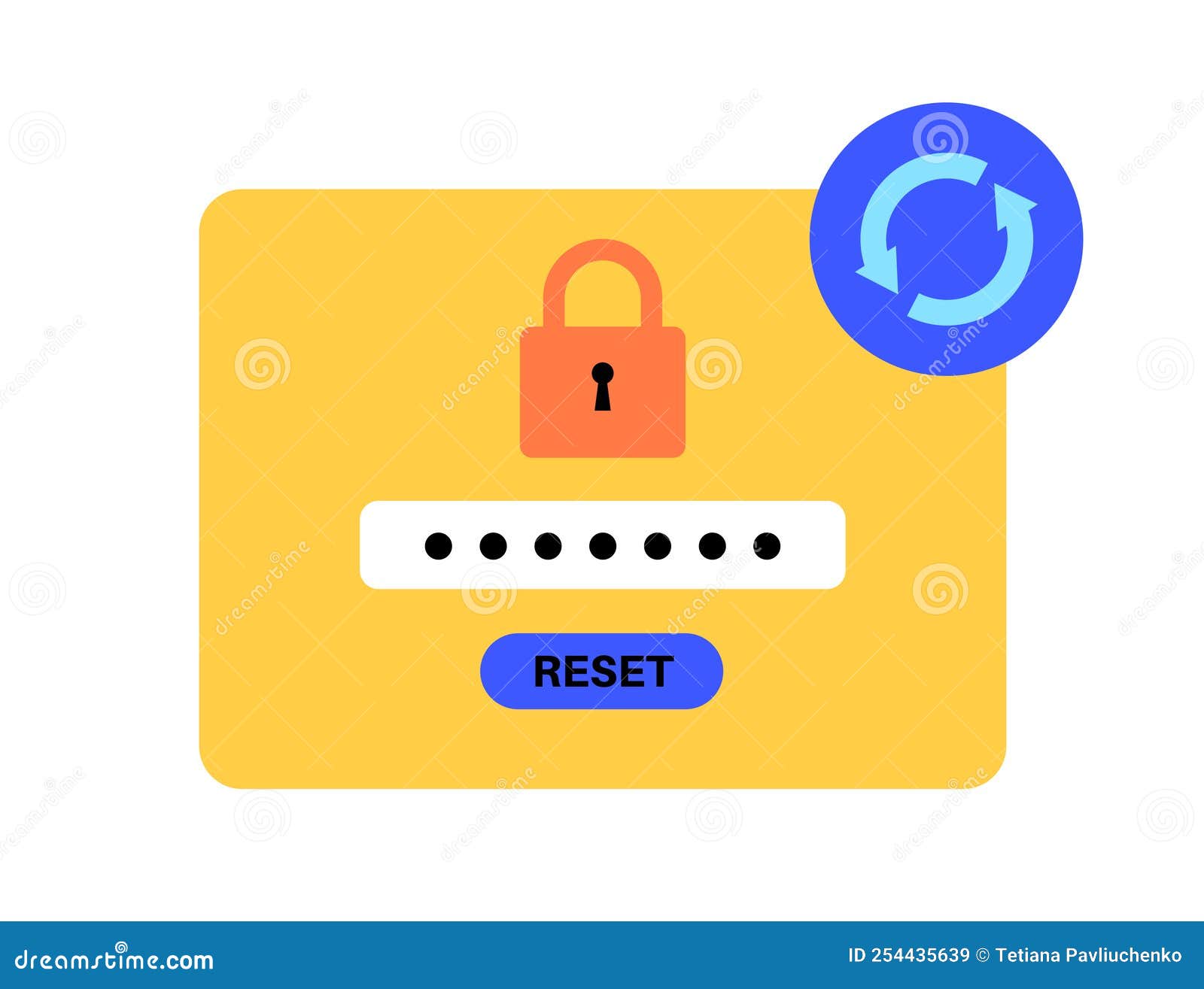 Reset Password Action Stock Vector Illustration Of Privacy 254435639