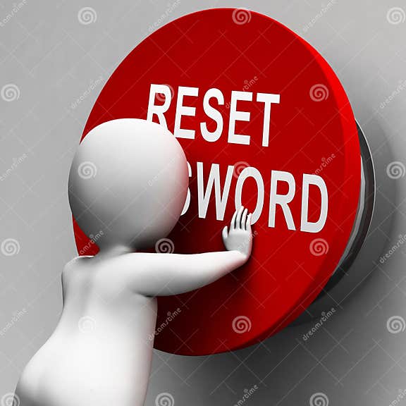Reset Password Button To Redo Security of PC - 3d Illustration Stock ...