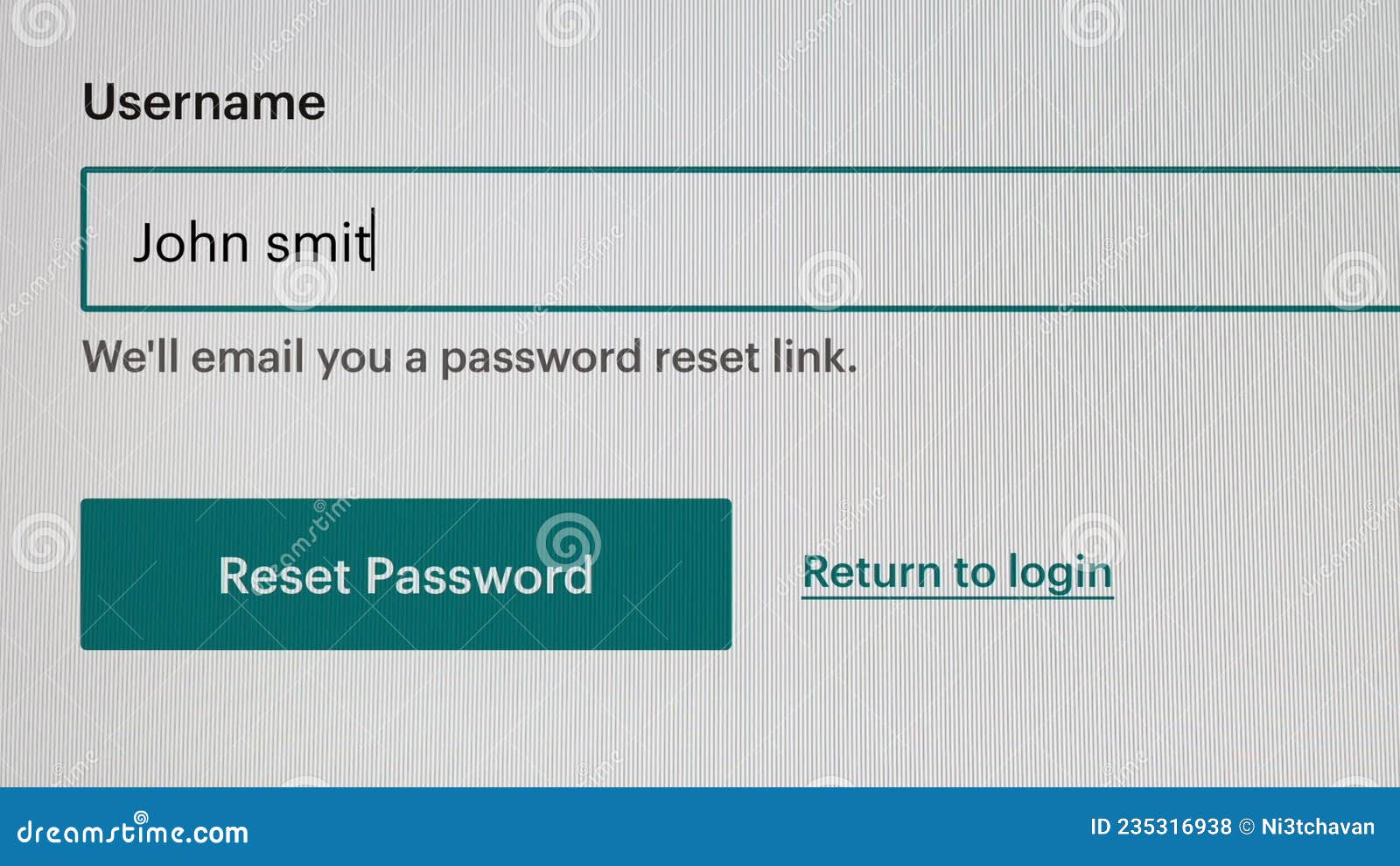 Reset Password Entry. Someone Entering Their Password on a Computer ...