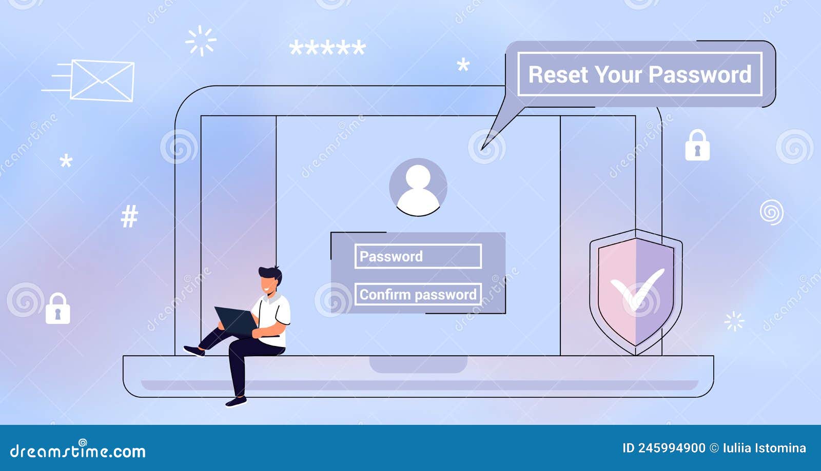 Reset Password Forgot the Password Choosing Correct Key Stock Vector ...