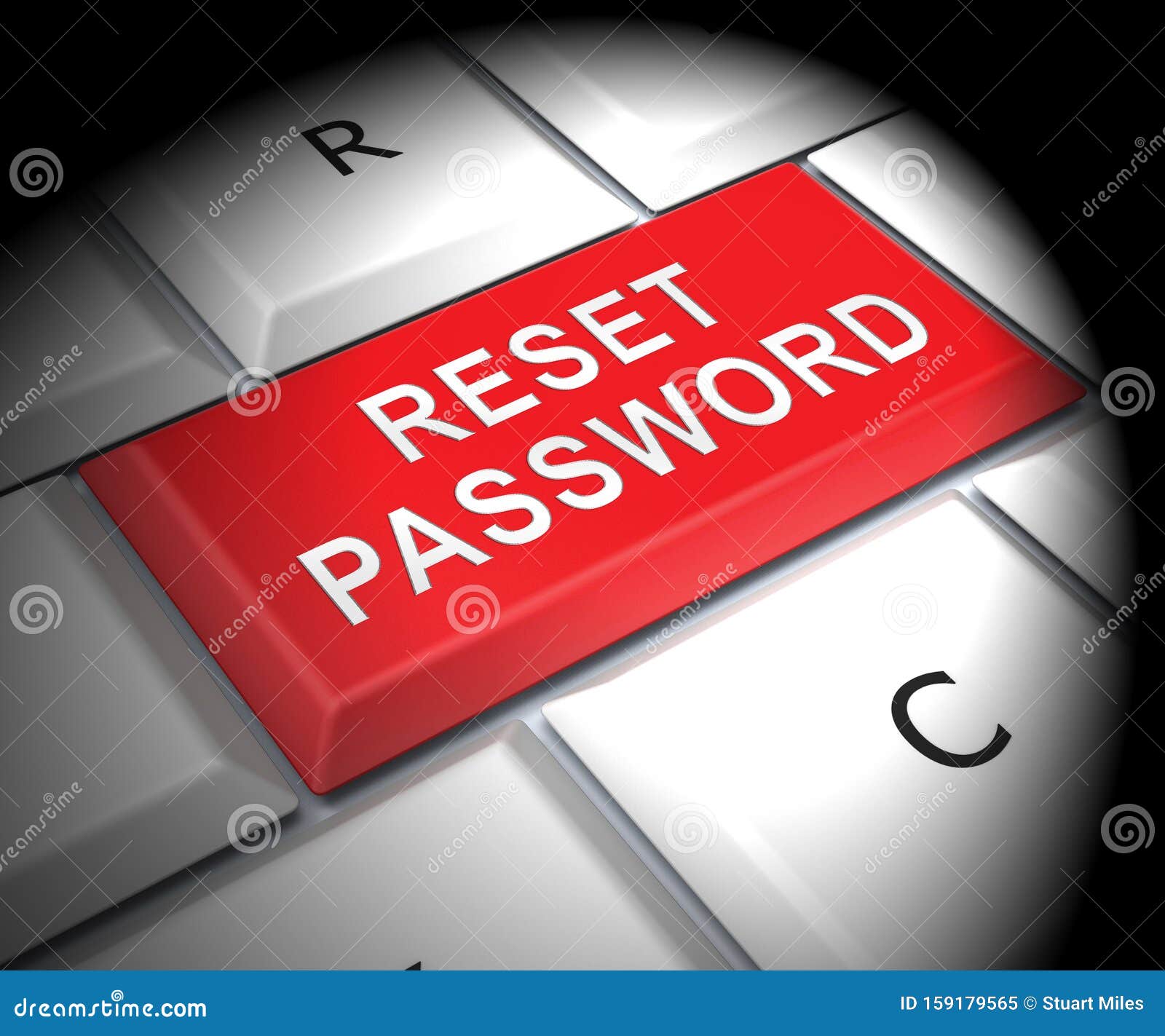 Reset Password Keyboard Key To Redo Security of PC - 3d Illustration ... Reset Password Keyboard Key To Redo Security of PC - 3d Illustration ...