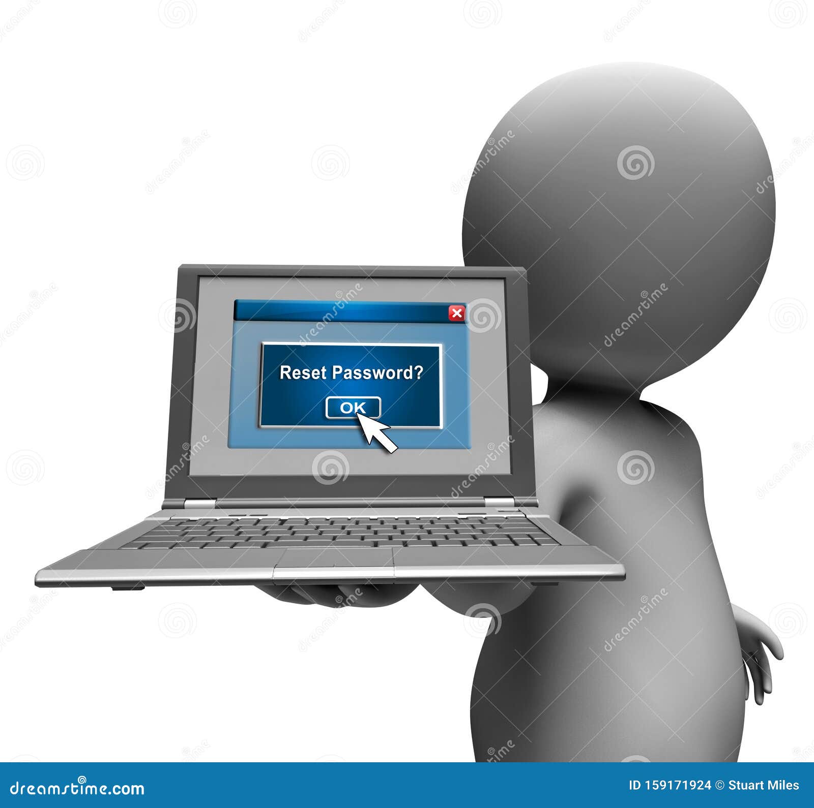 Reset Password Laptop To Redo Security of PC - 3d Illustration Stock ... Reset Password Laptop To Redo Security of PC - 3d Illustration Stock ...