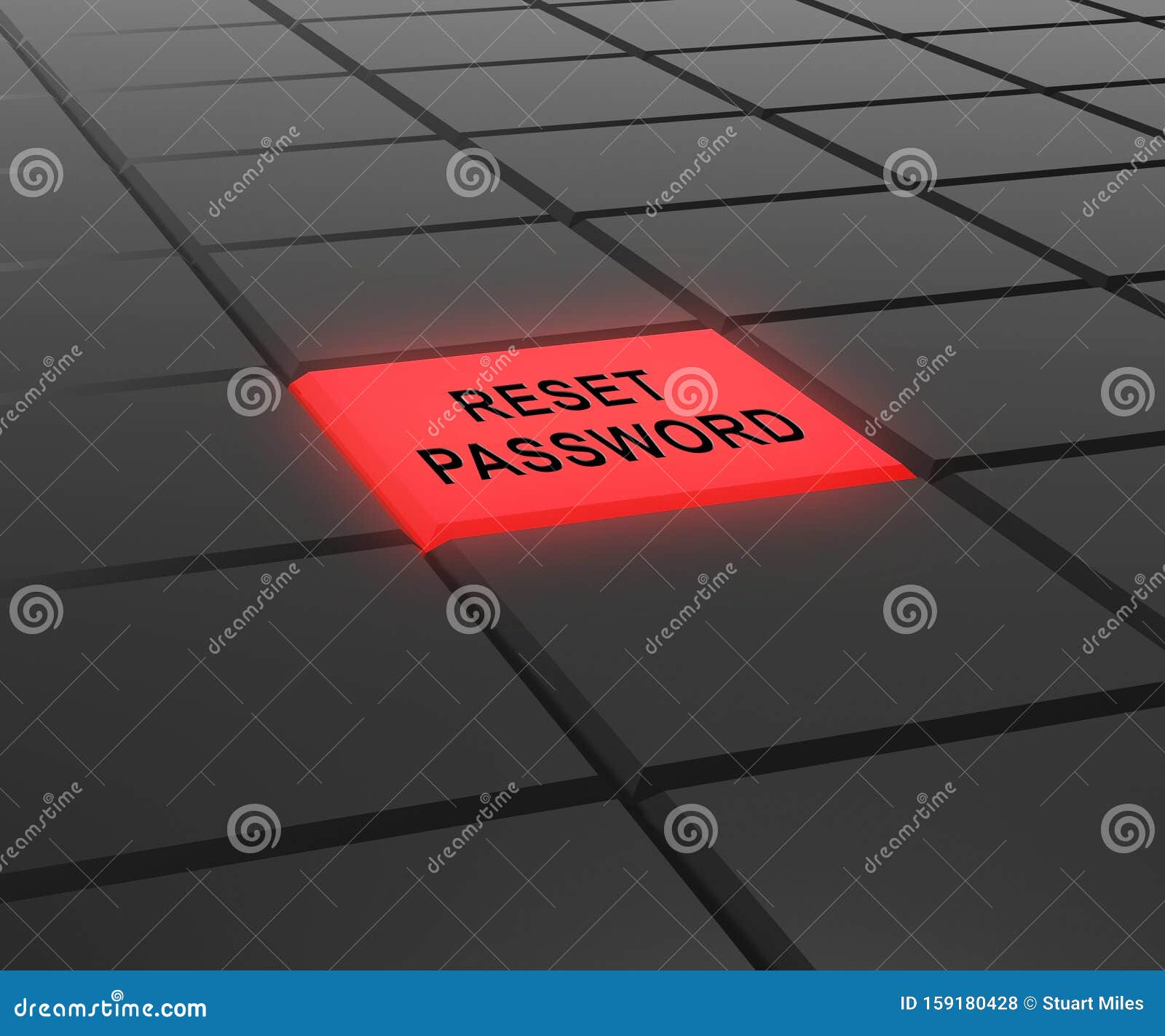 Reset Password Light To Redo Security of PC - 3d Illustration Stock ...