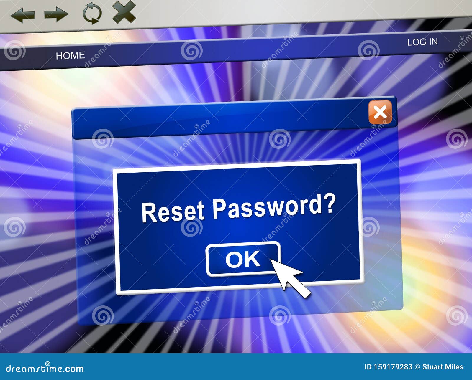 Reset Password Popup To Redo Security of PC - 3d Illustration Stock ...