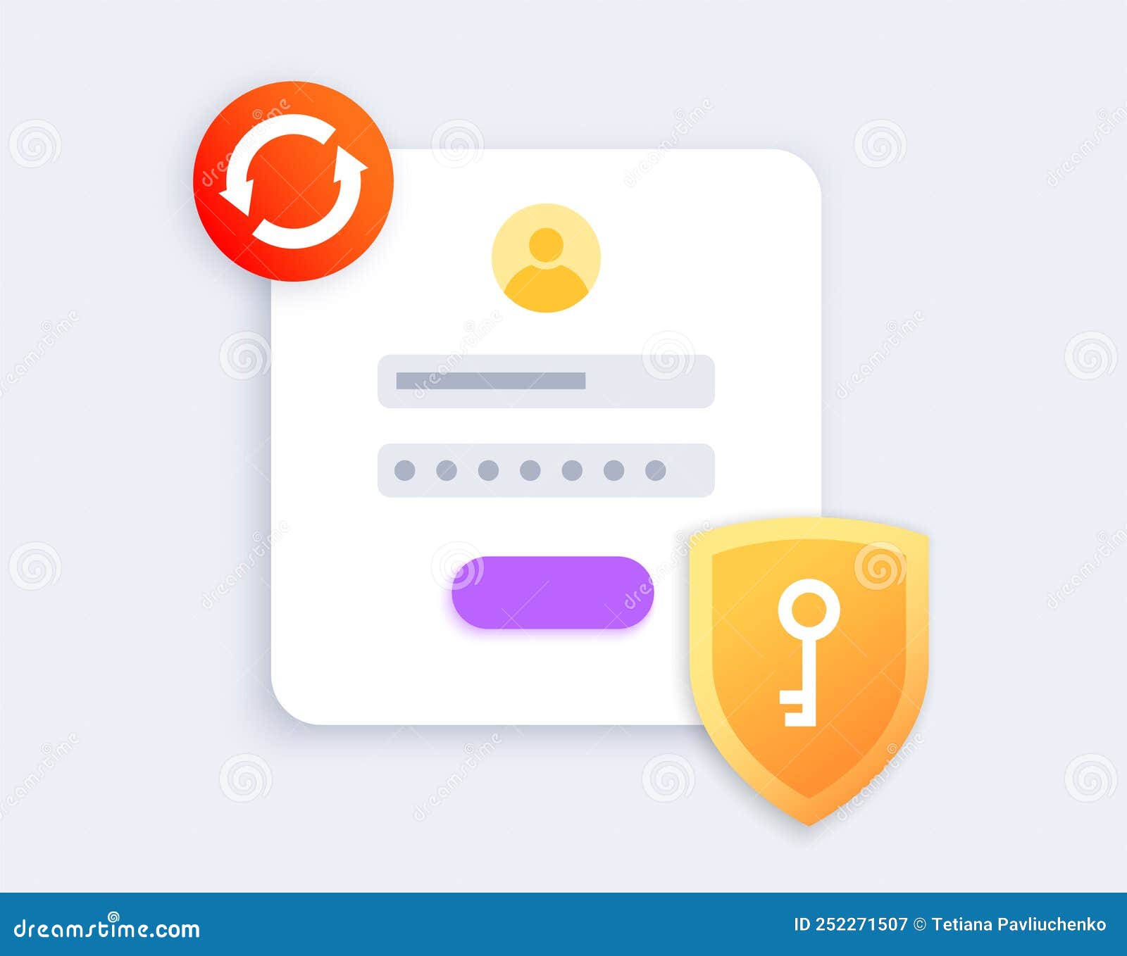 Reset password action stock vector. Illustration of reload - 252271507