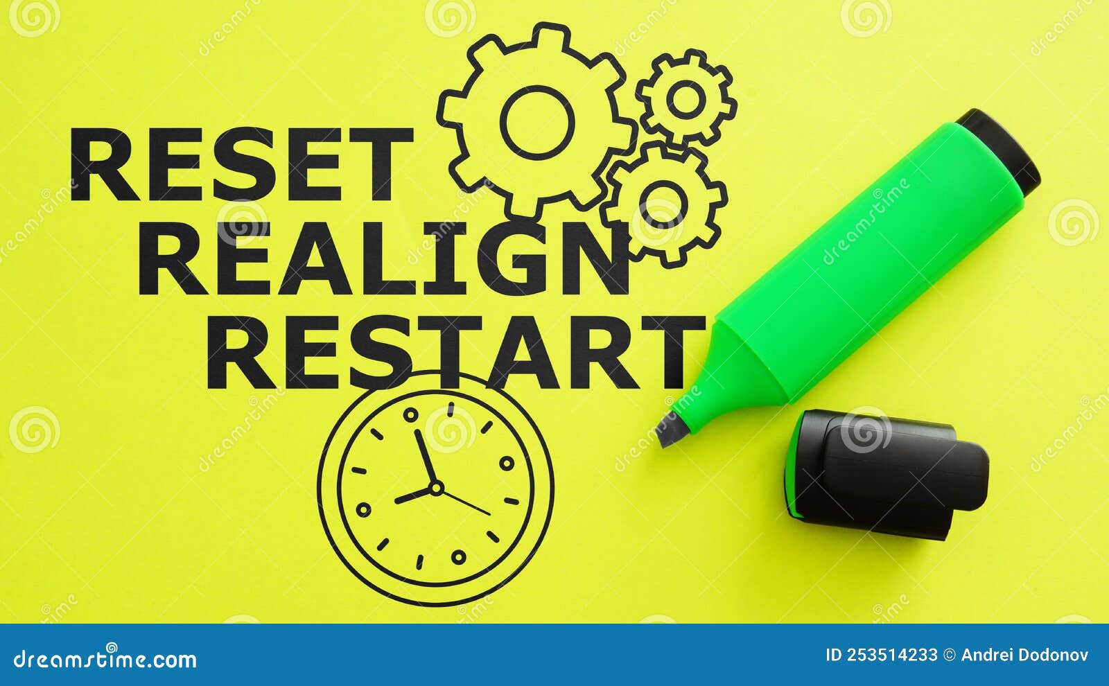 Reset Realign Restart is Shown Using the Text Stock Image - Image of ...