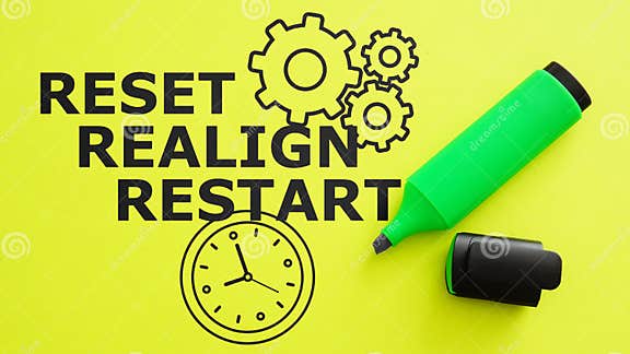 Reset Realign Restart is Shown Using the Text Stock Image - Image of ...
