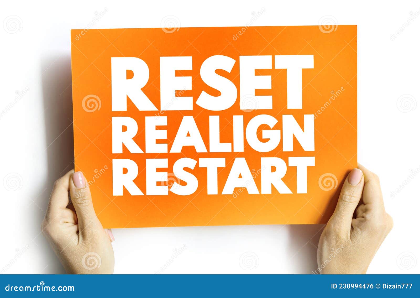 Reset Realign Restart Text Card, Concept Background Stock Photo - Image ...