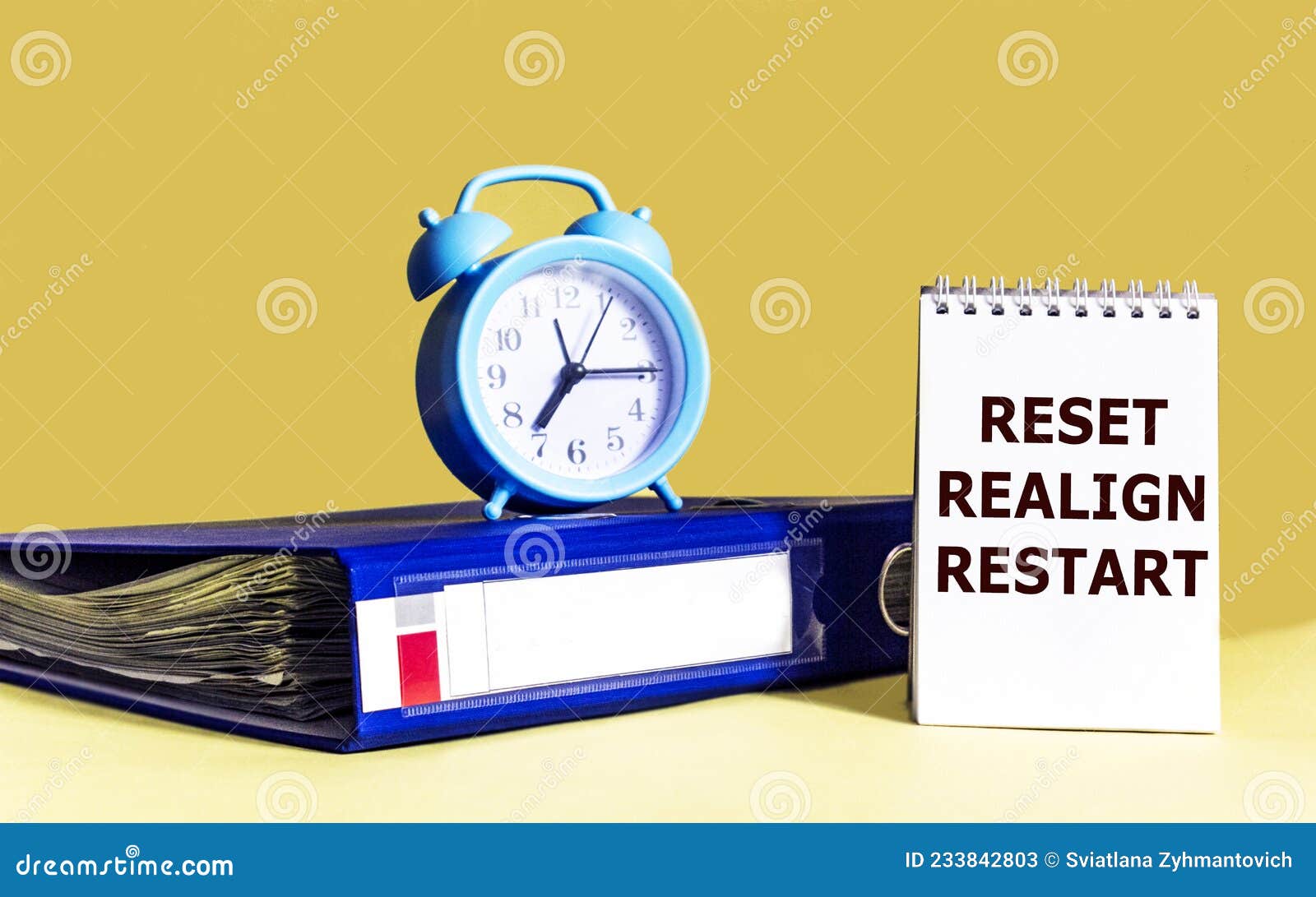 RESET, RESETTING, RESTART Written on, Notepad, Next To Document Folder ...