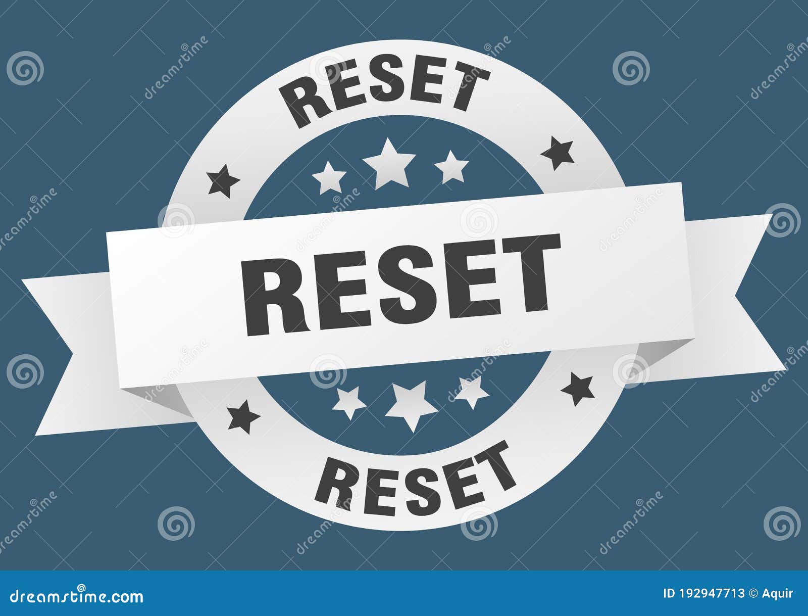 Reset Round Ribbon Isolated Label. Reset Sign Stock Vector ...