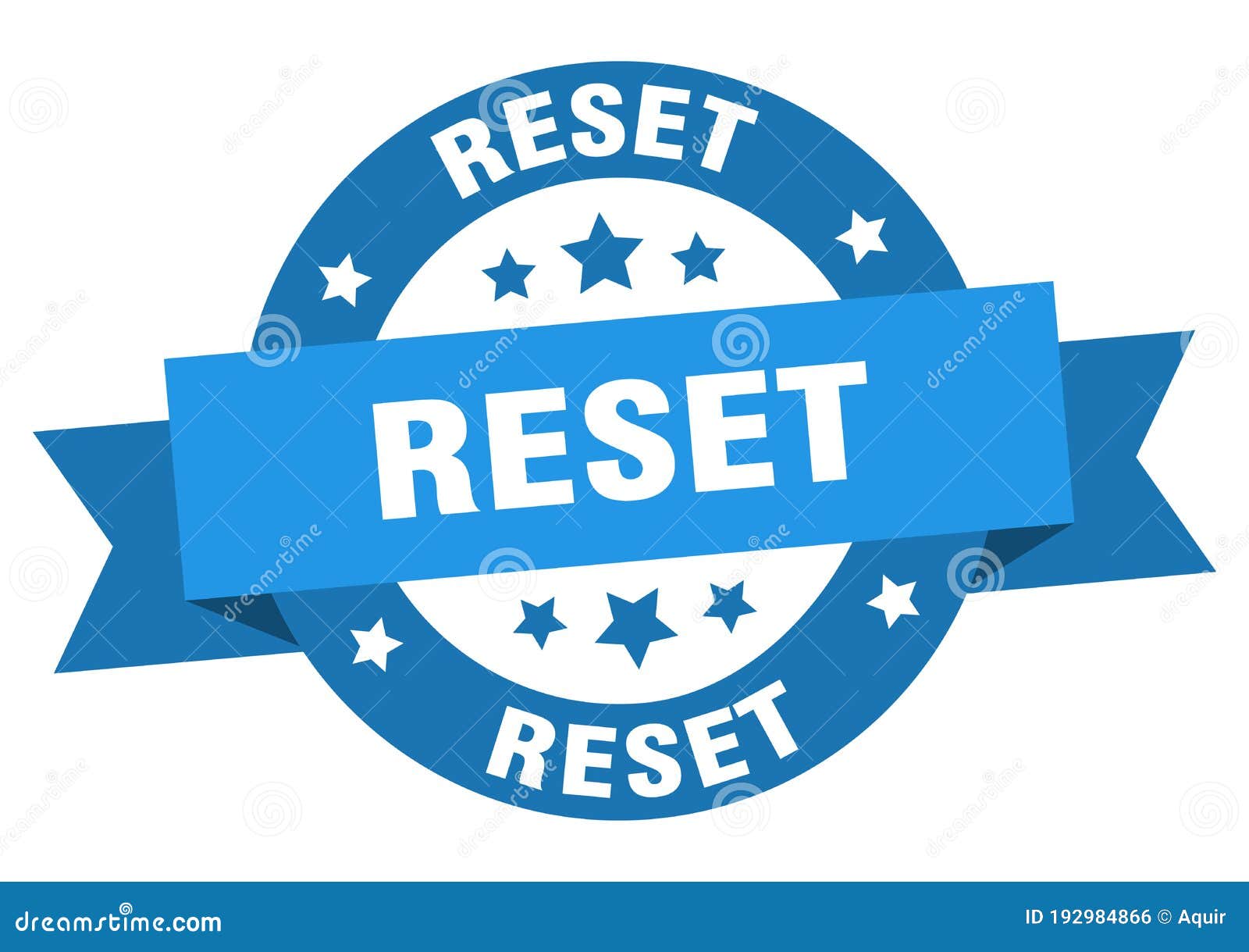 Reset Round Ribbon Isolated Label. Reset Sign Stock Vector ...