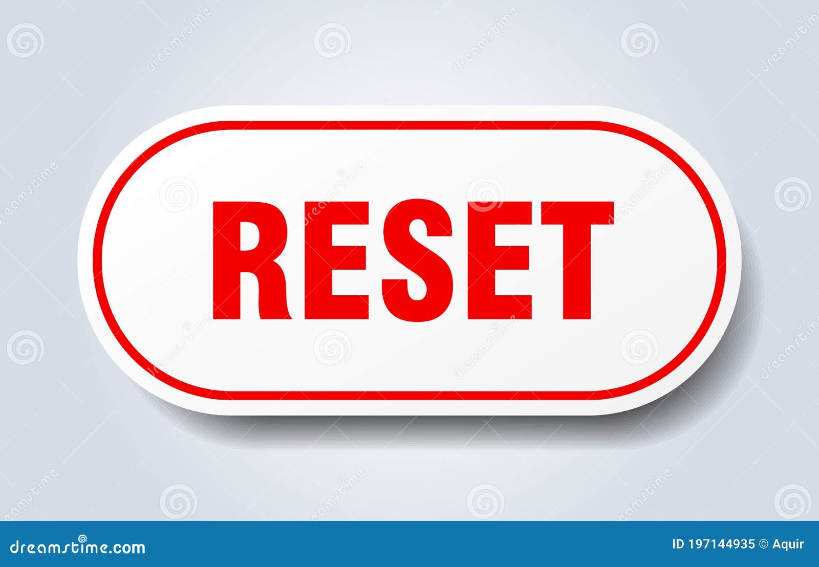 Reset Sign. Rounded Isolated Button. White Sticker Stock Vector ...