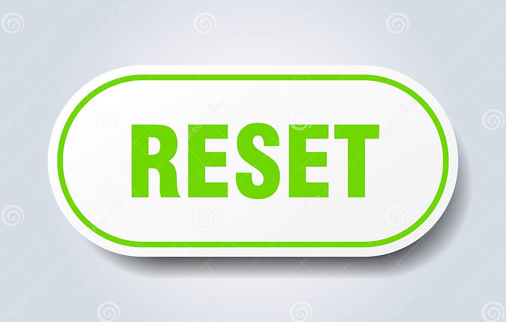 Reset Sign. Rounded Isolated Button. White Sticker Stock Vector ...
