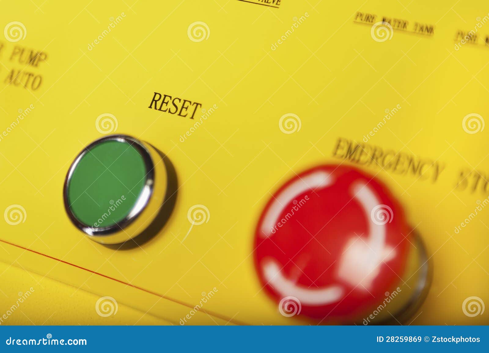 Reset and stop switches stock image. Image of machine - 28259869