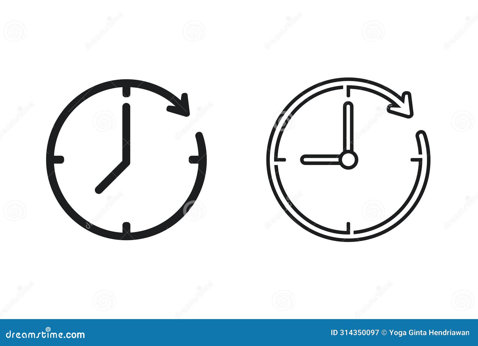 Reset Time Symbol. Illustration Vector Stock Vector - Illustration of ...