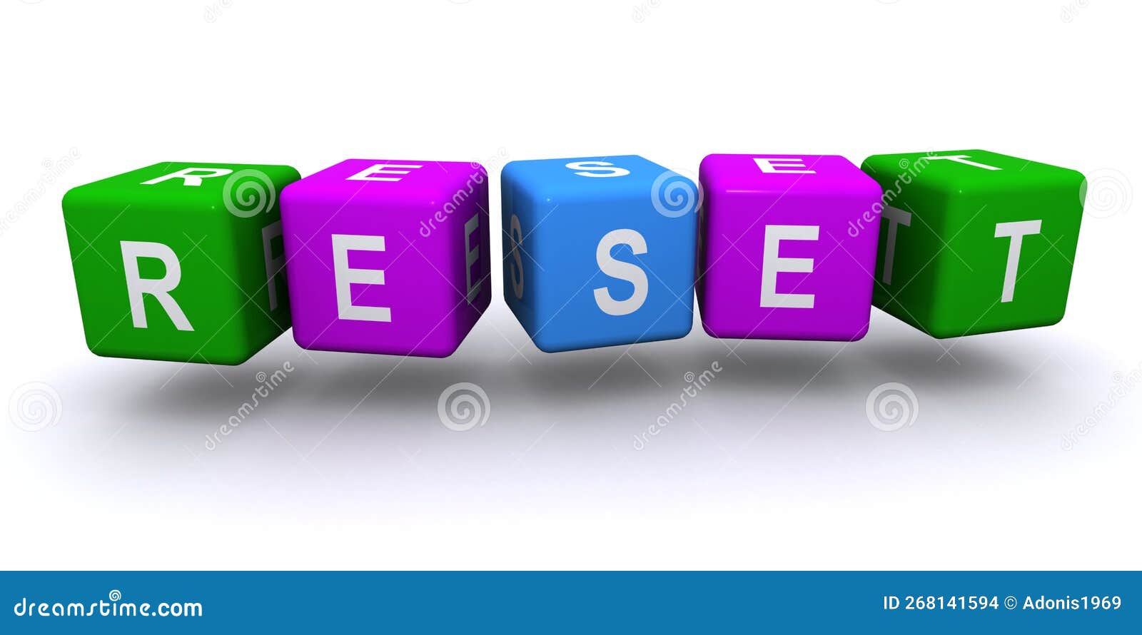 Reset word block on white stock illustration. Illustration of isolated ...