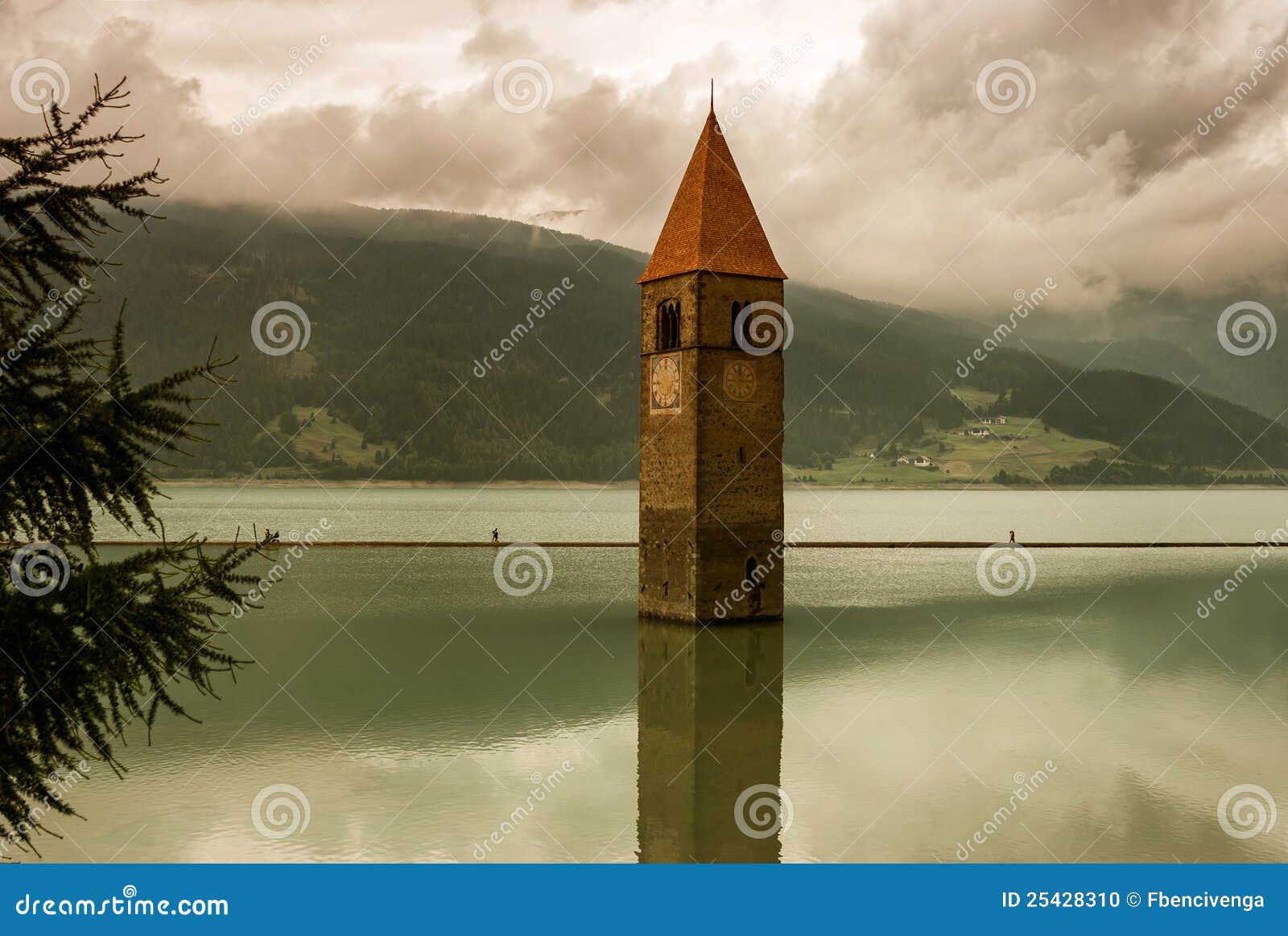 Resia Lake stock photo. Image of city, devastation, nature - 25428310