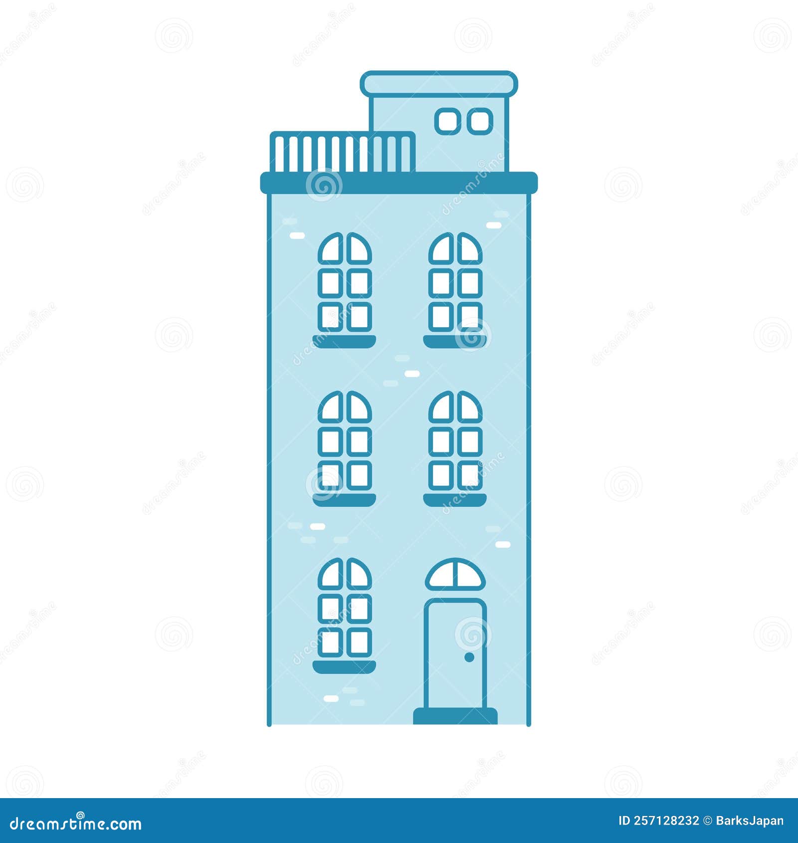 Residence Building Vector Illustration Front View Stock Vector ...