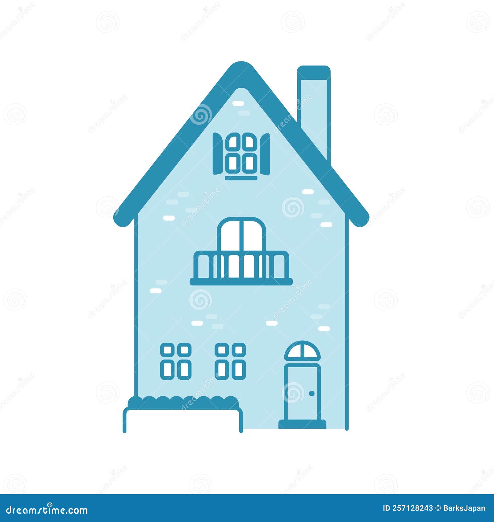 Residence Building Vector Illustration Front View Stock Vector ...