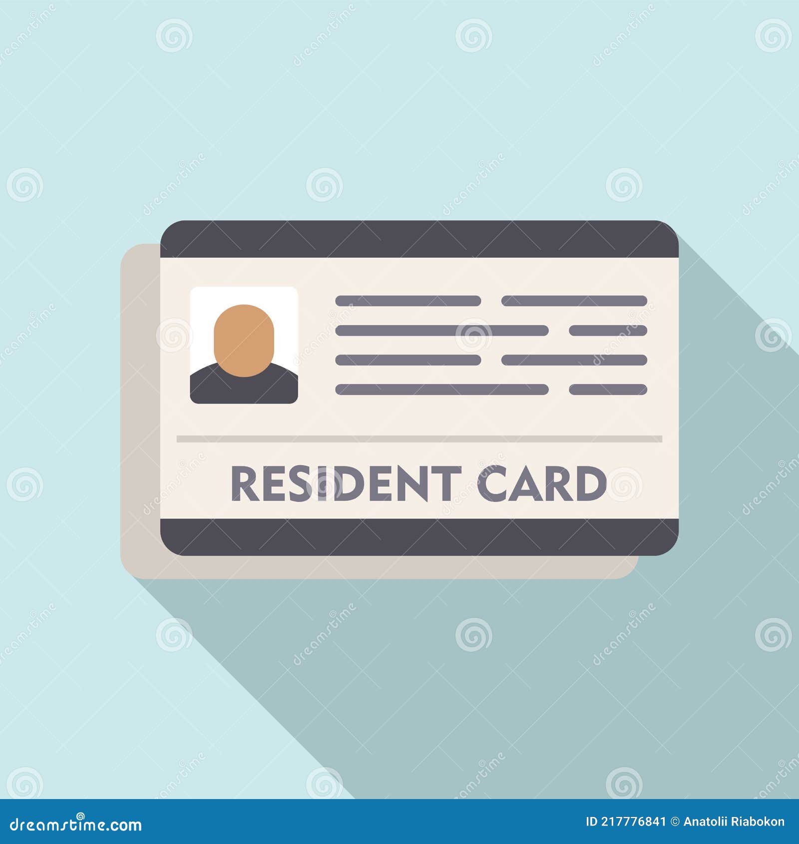 Resident Card Icon, Flat Style Stock Vector - Illustration of home ...