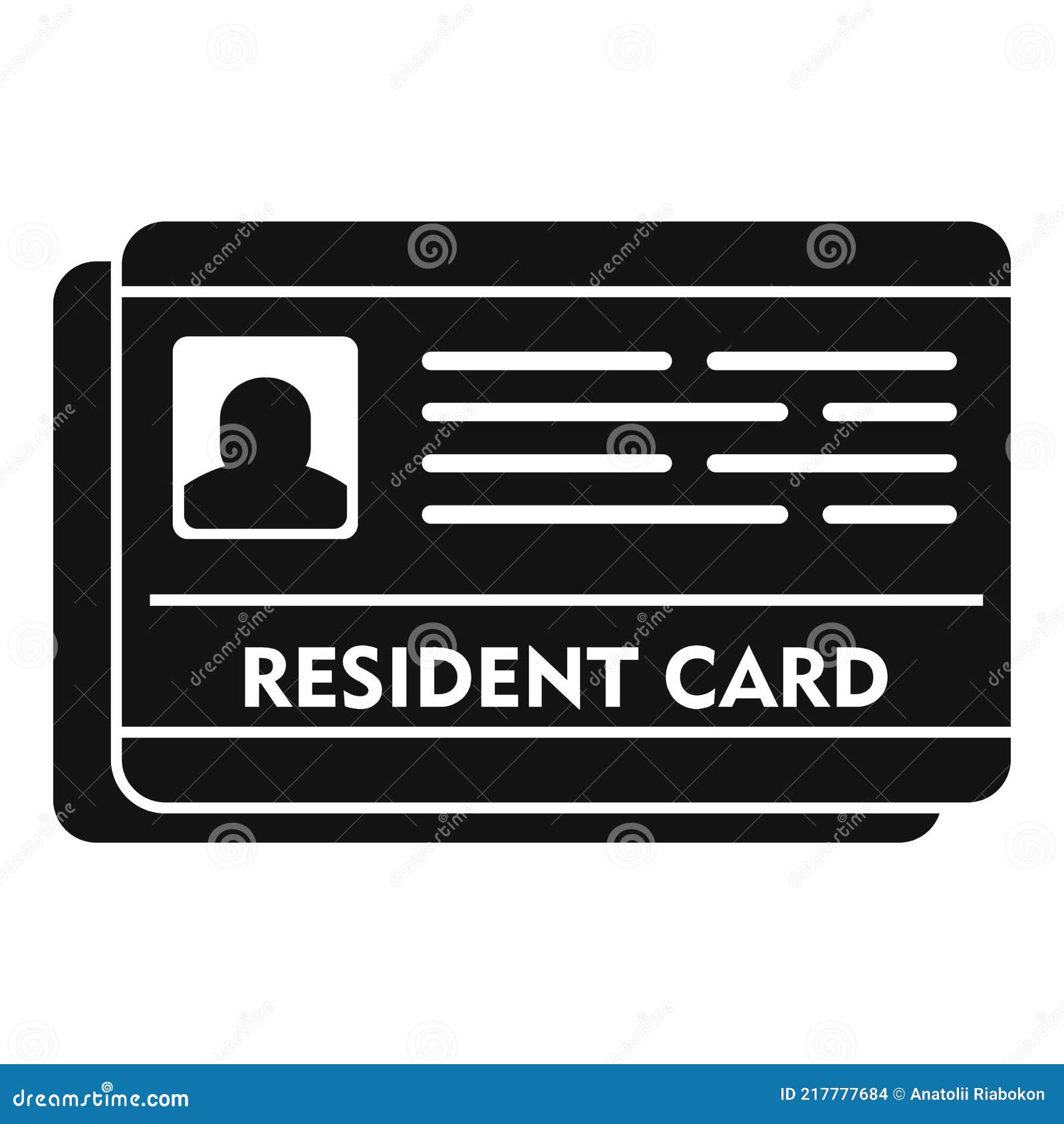 Resident Card Icon, Simple Style Stock Vector - Illustration of ...