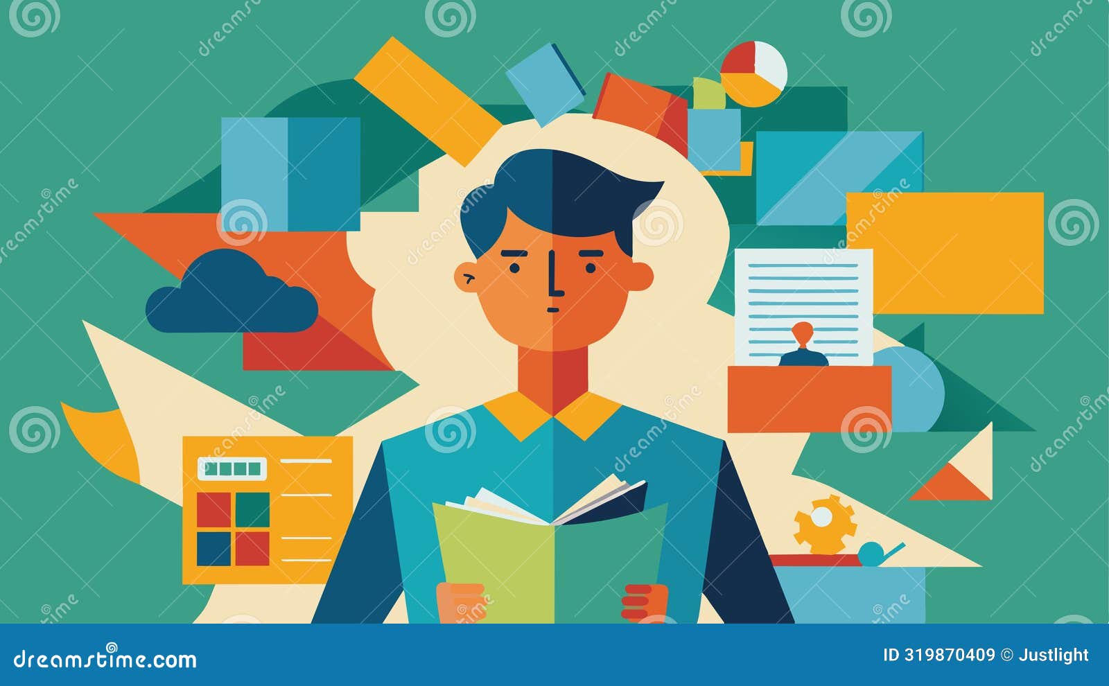 A Resident Creating A Collage Using Old Magazines And Newspaper ...