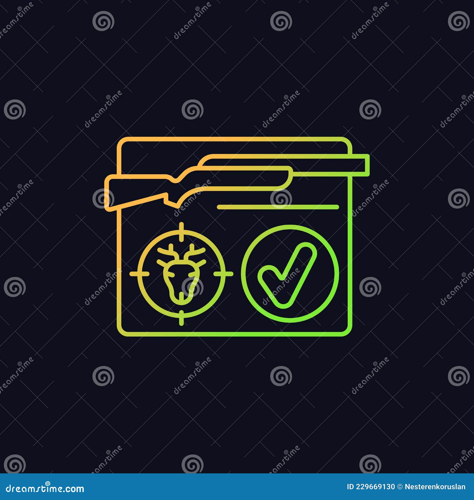 Resident Hunting License Gradient Vector Icon for Dark Theme Stock ...