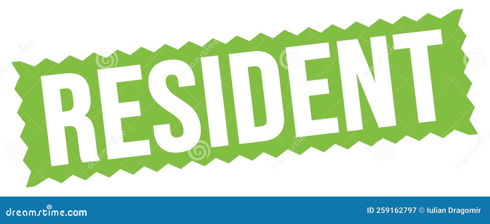 RESIDENT Text Written on Green Stamp Sign Stock Illustration ...