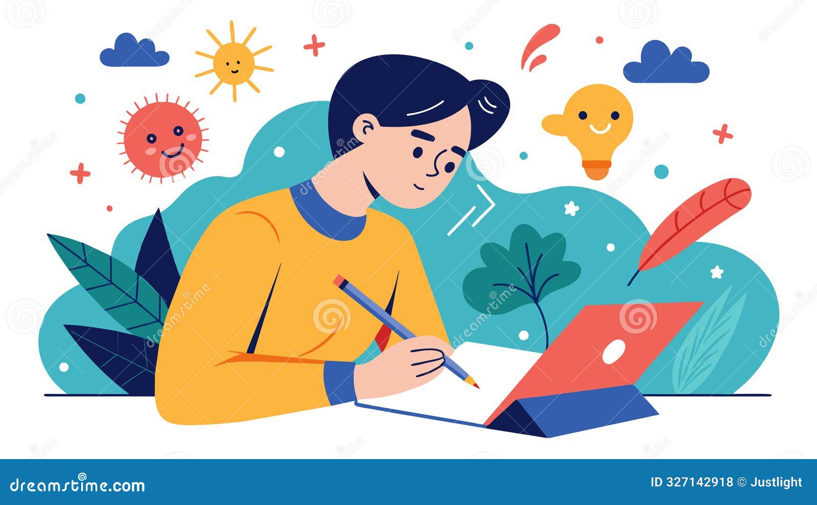 A Resident Writing in Their Art Journal Using Words and Visuals To ...