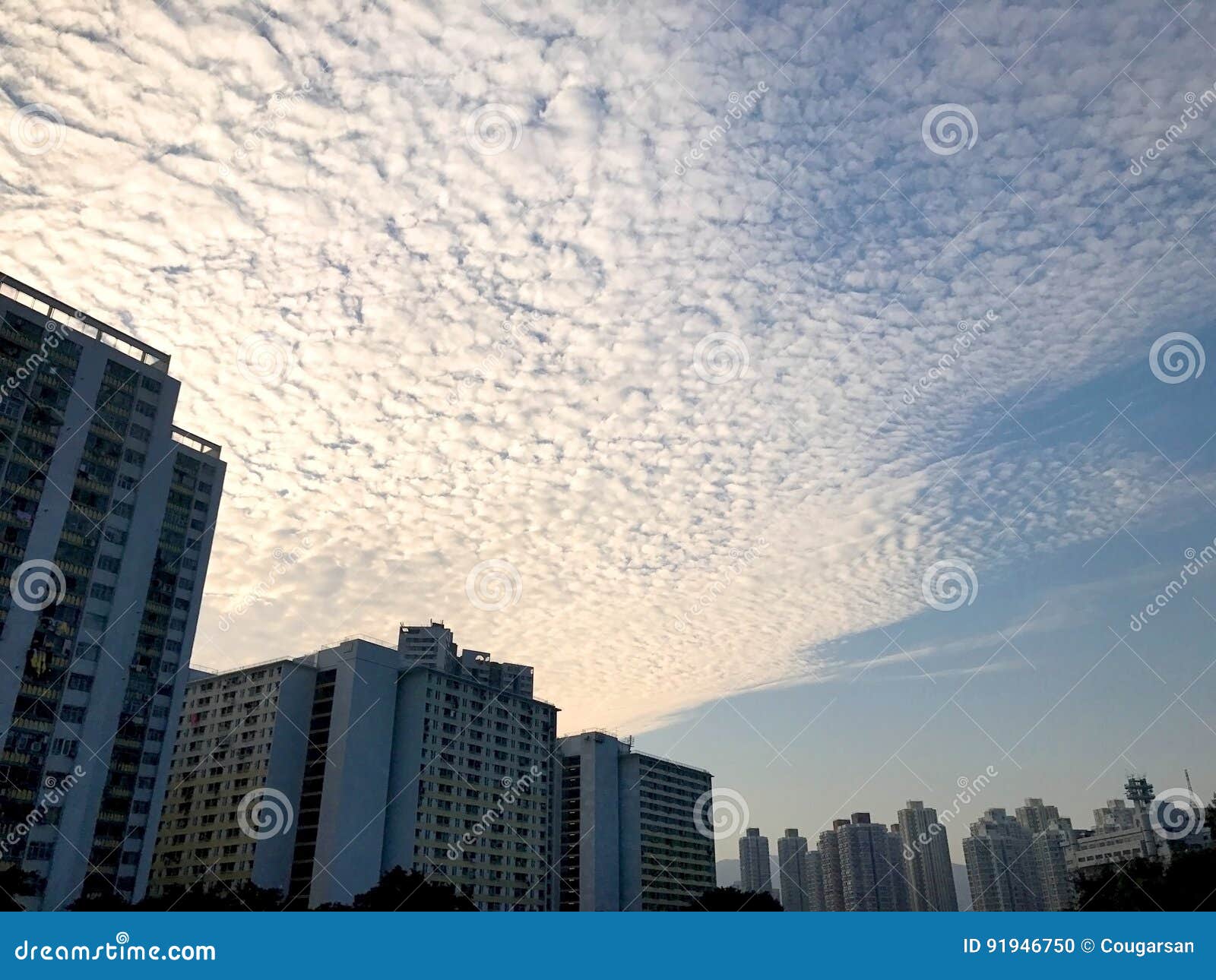 Residental Building and Cloudscape in Hong Kong Stock Photo - Image of high, construction: 91946750