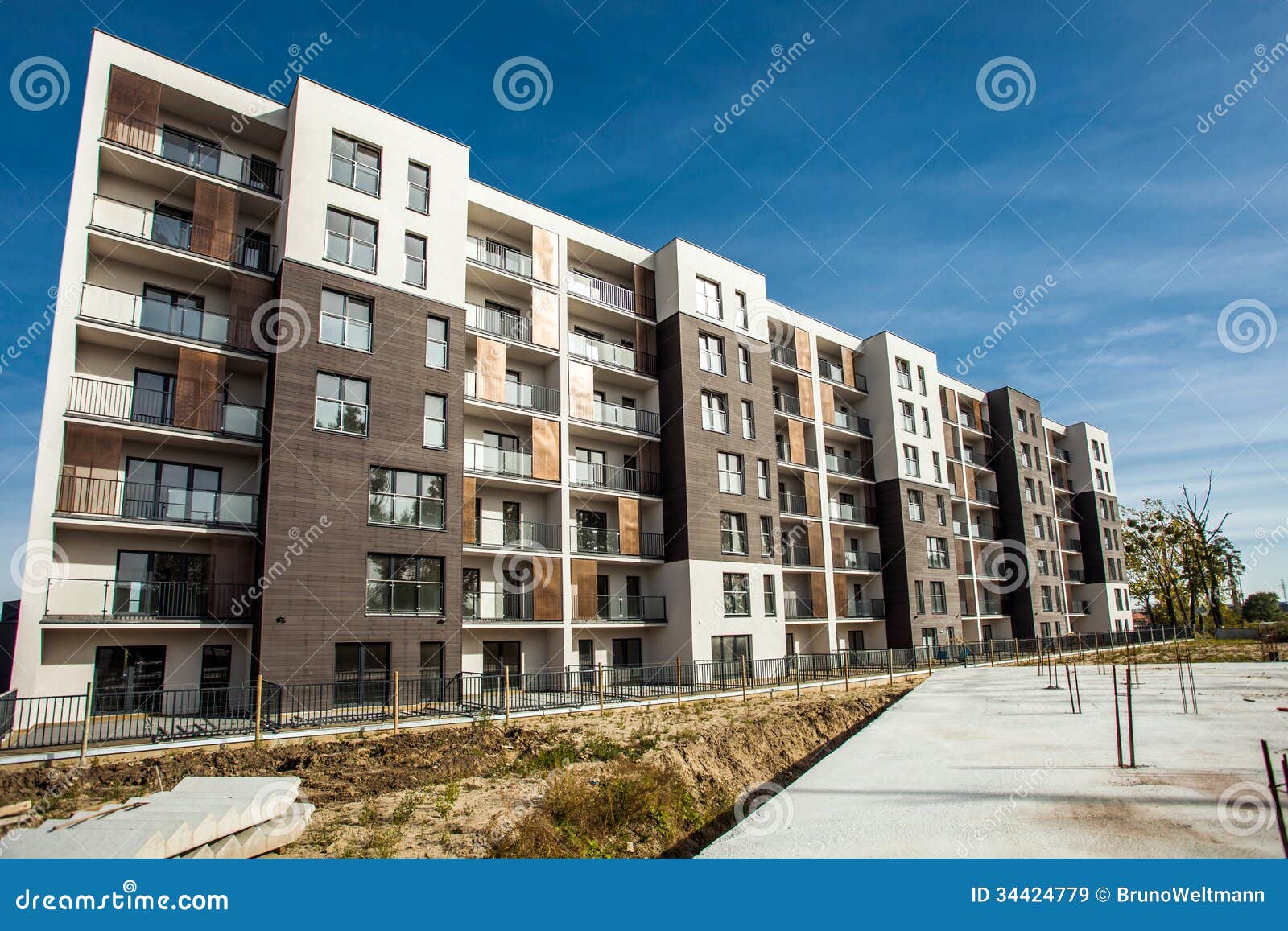 Residental Building on Sky Background Stock Image - Image of view, home ...
