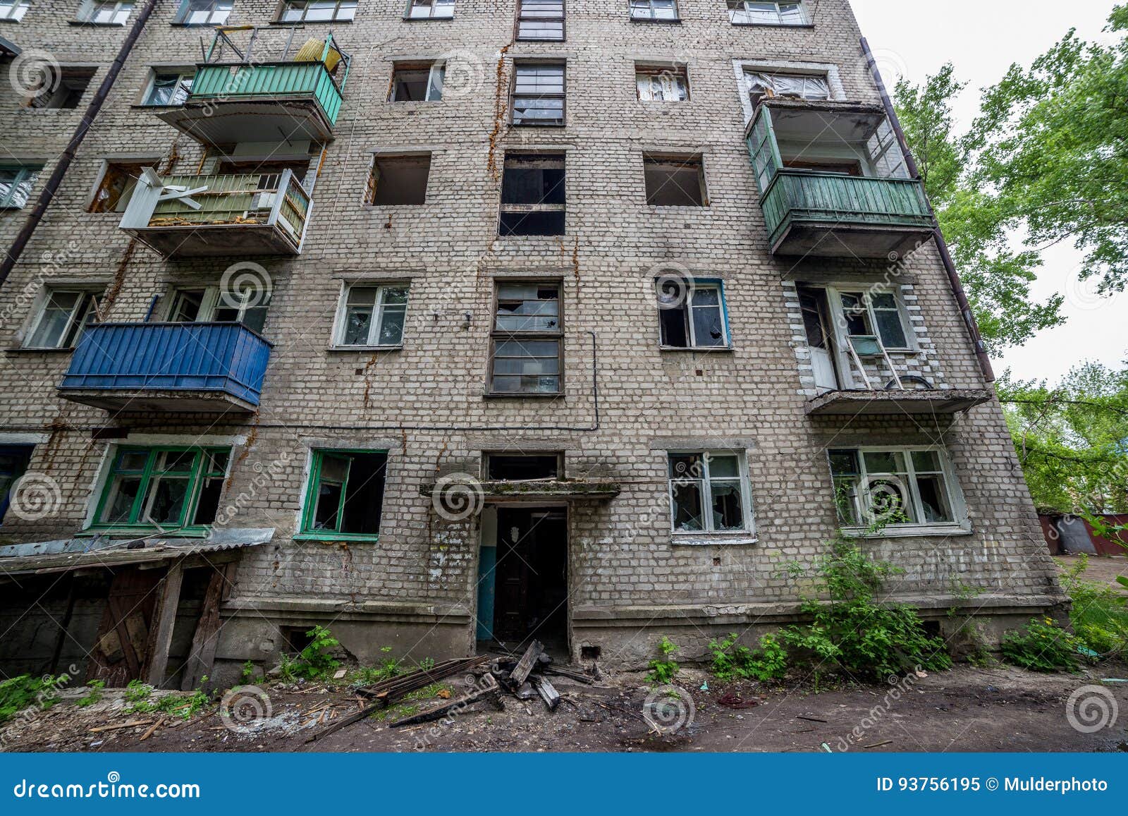 Residential Apartment Building after a Fire Stock Image - Image of ...