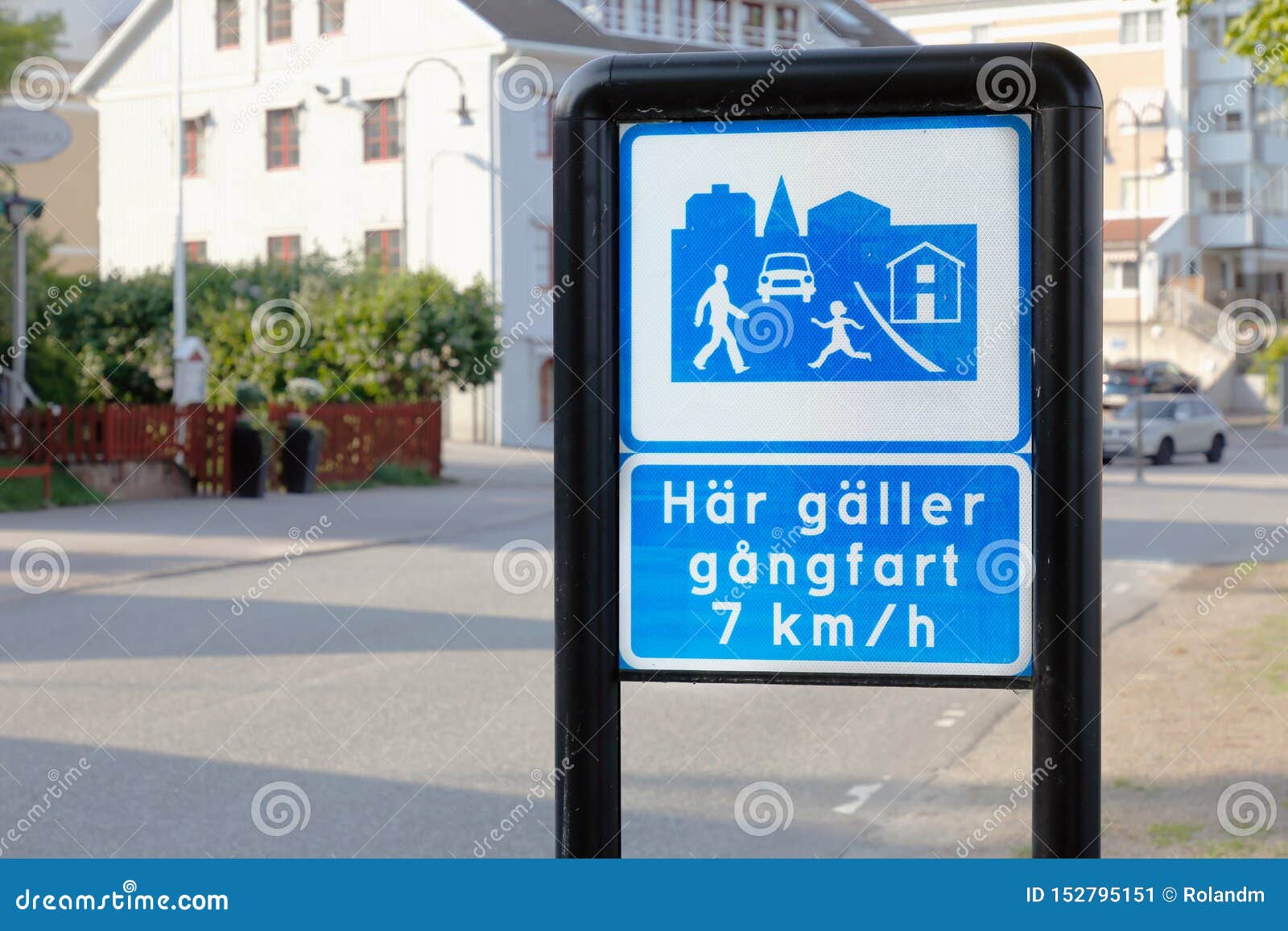 Residential Area with Walking Pace Speed Limit Sign Stock Image - Image ...