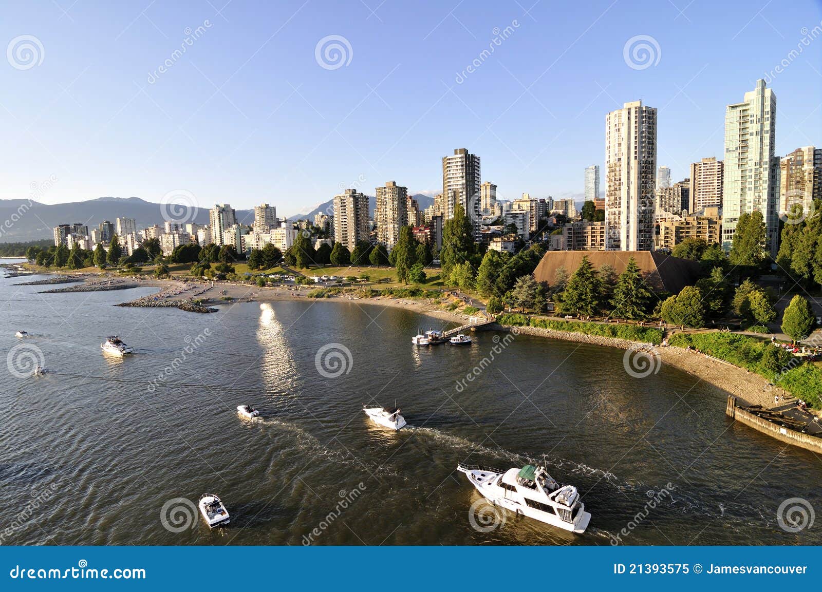 Residential Area by the Water of Burrard Inlet Stock Image - Image of ...