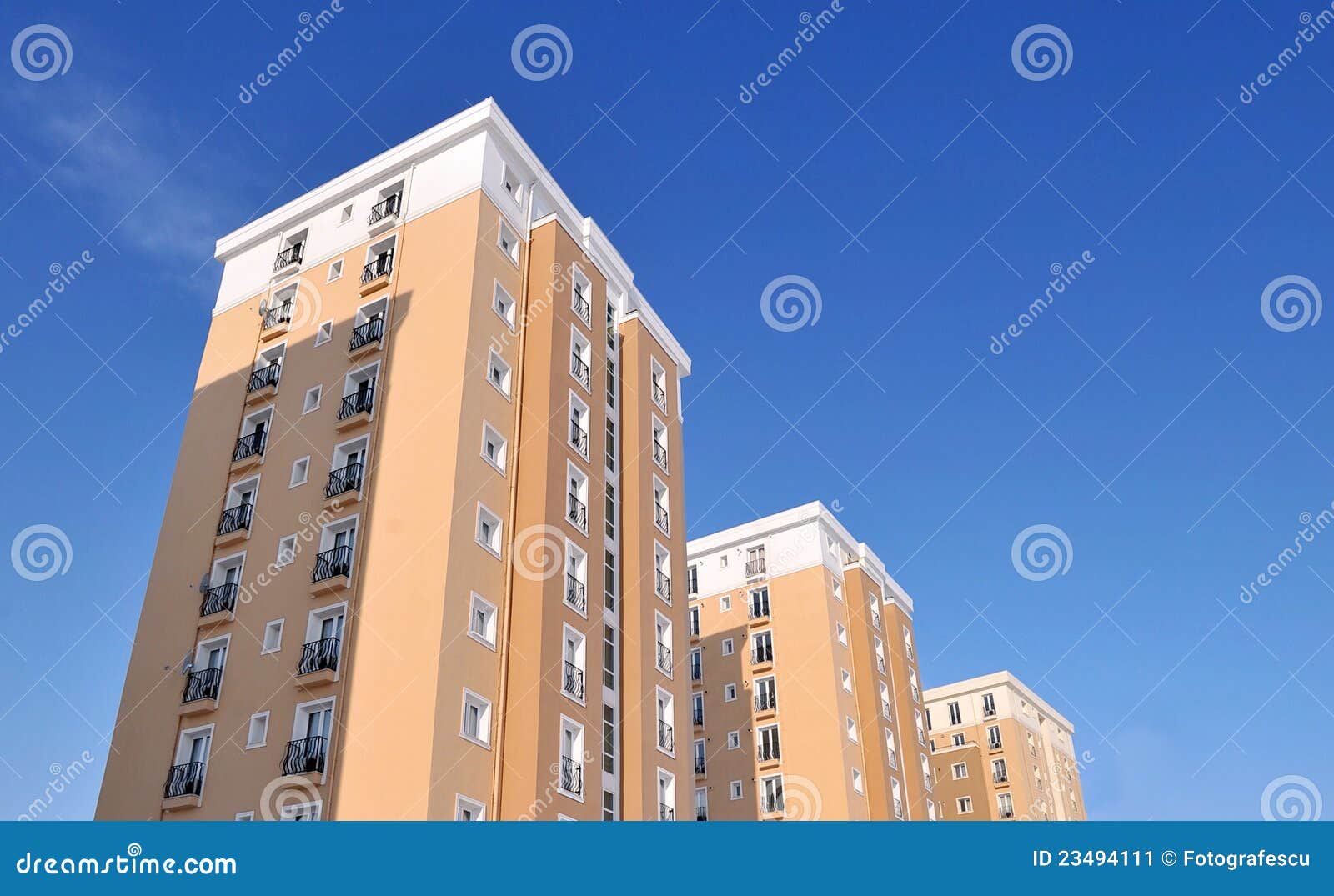 Residential block of flats stock image. Image of buildings - 23494111