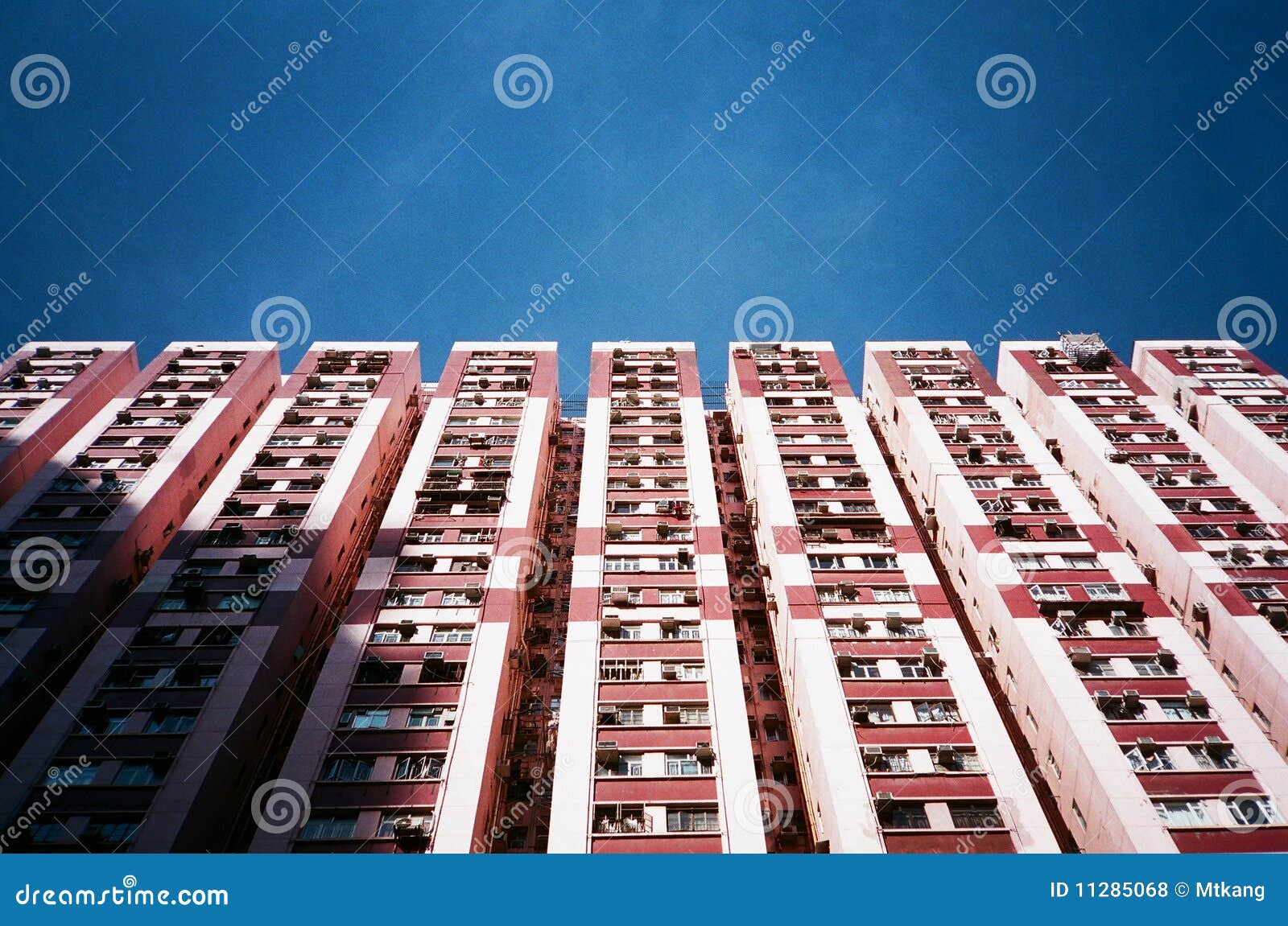 Residential Block in Hong Kong, Under Blue Sky Stock Photo - Image of ...