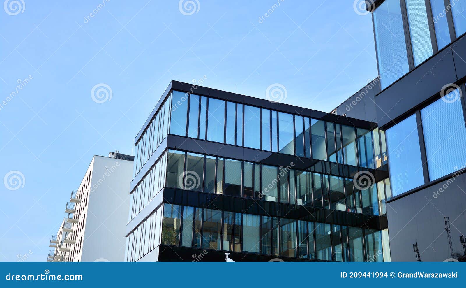 A Residential Building and an Adjacent Office Building. Stock Photo ...