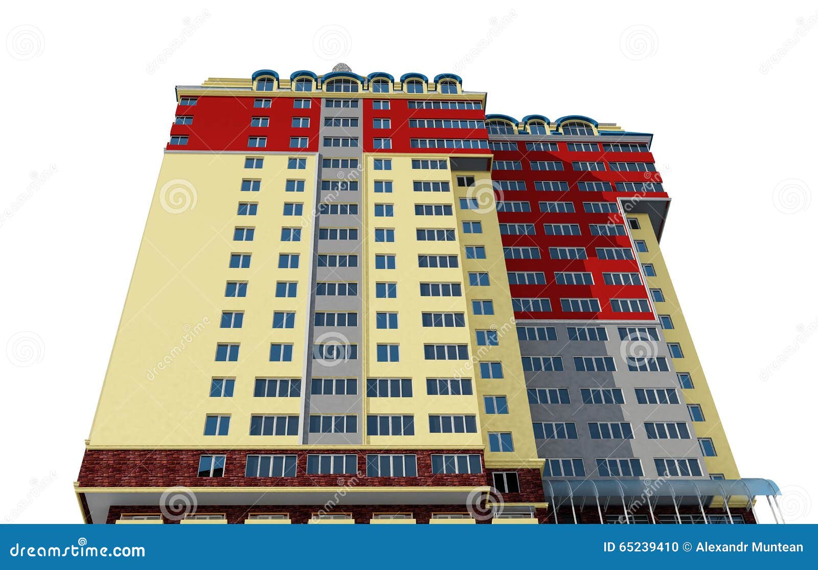 Residential Building Bottom View Stock Illustration - Illustration of ...
