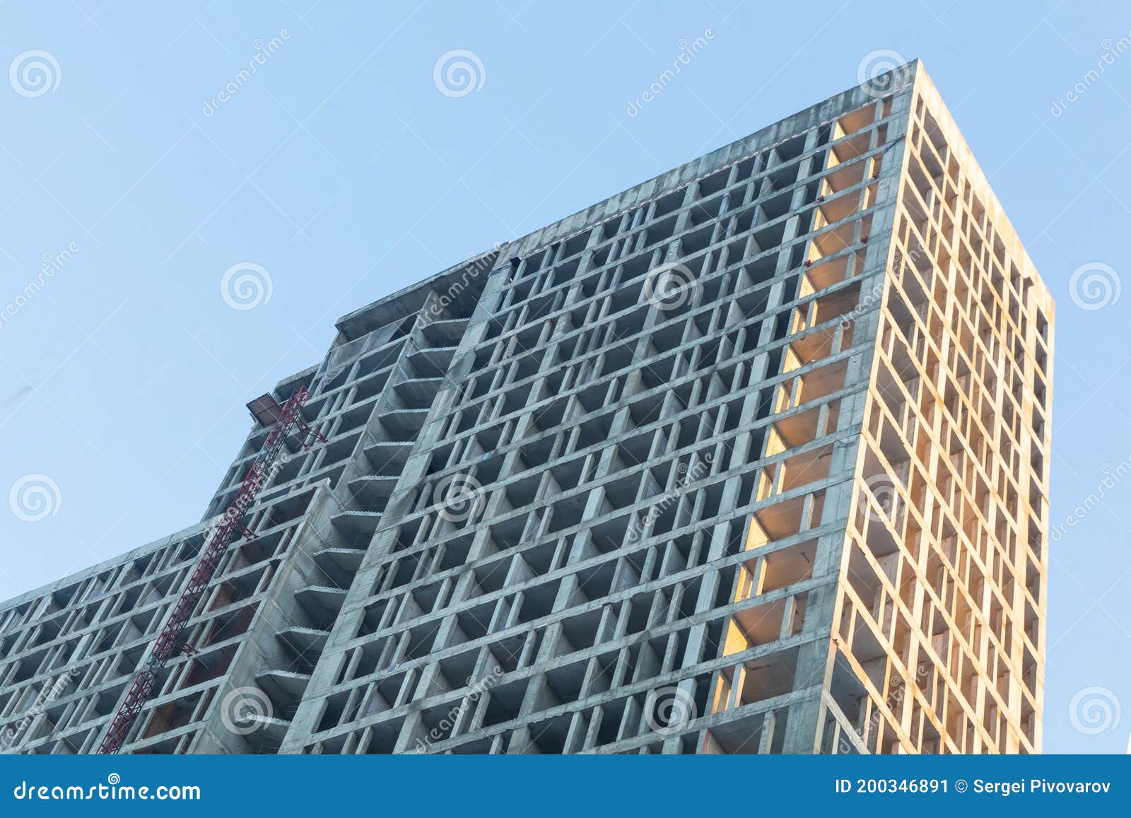 Residential Building Construction Cement Foundation Sky Background ...