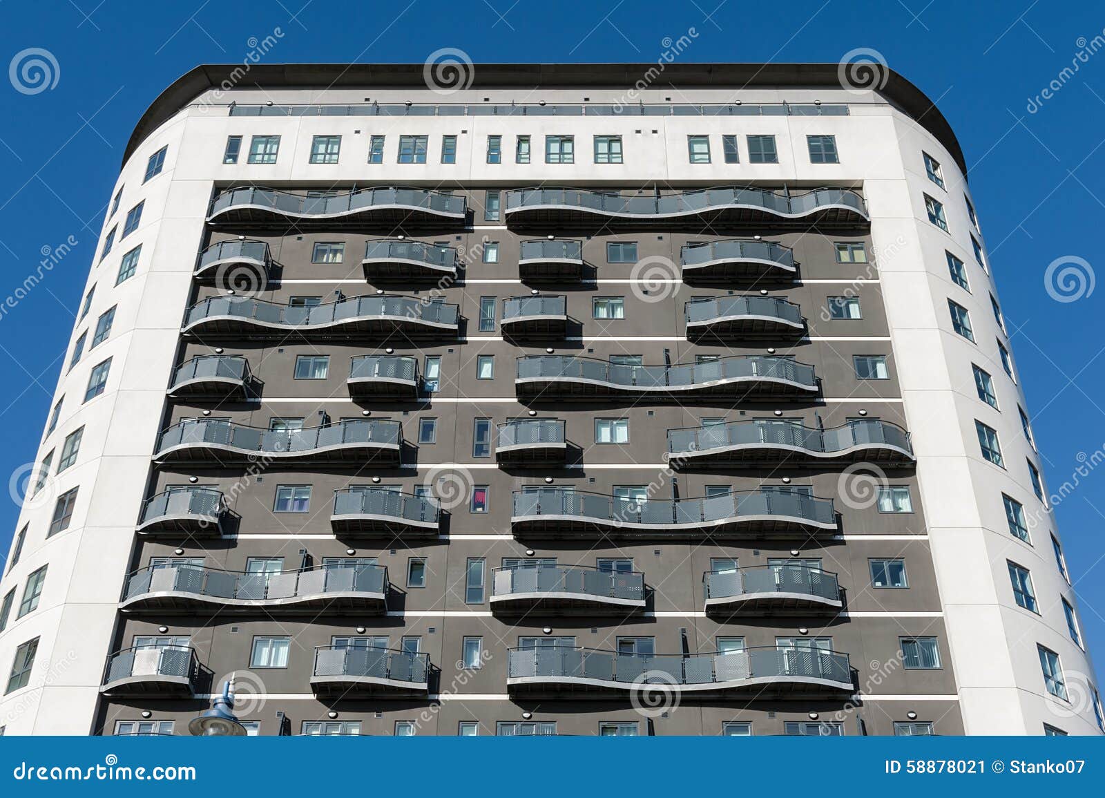 Residential Building Facade Stock Image - Image of balcony, condominium ...