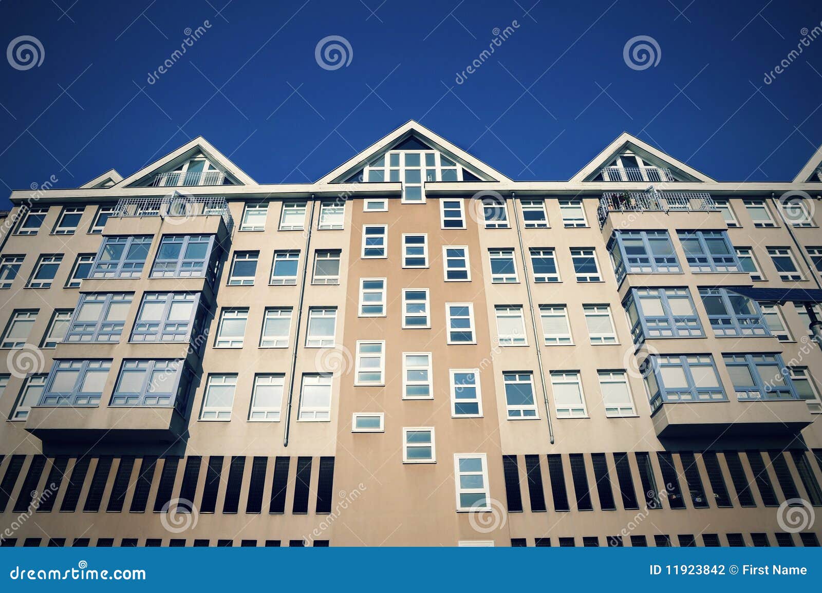 Residential Building Photographed from the Bottom Stock Photo - Image ...