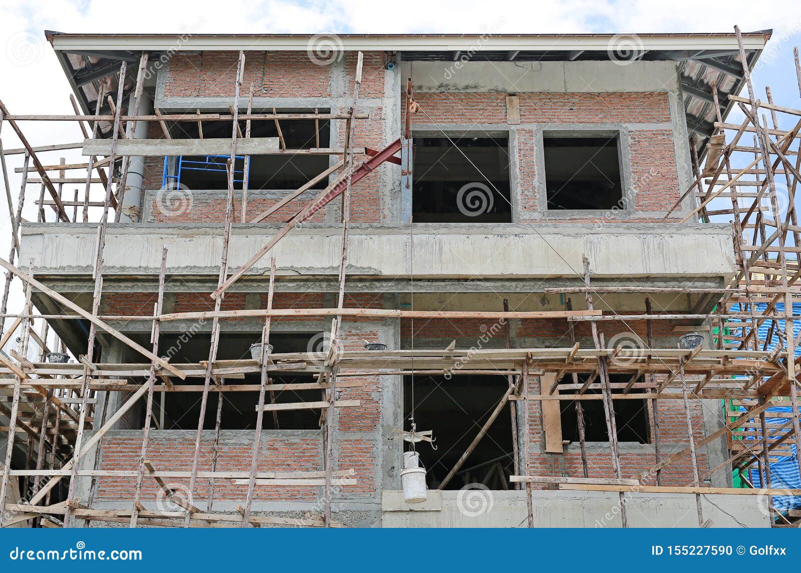 A Residential Building in Progress Under Construction Stock Photo ...