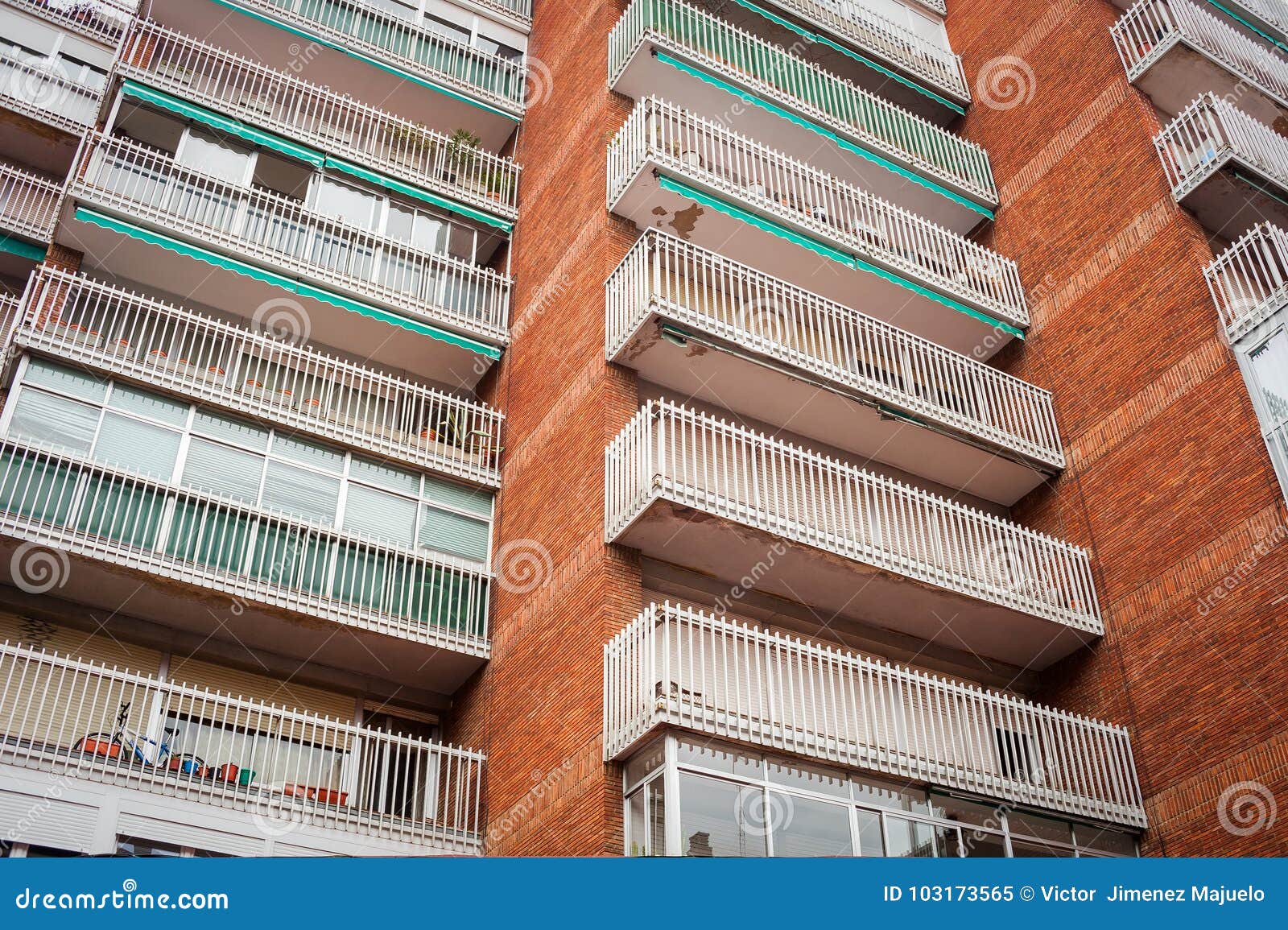 Residential Building with Terraces Stock Image - Image of architecture ...