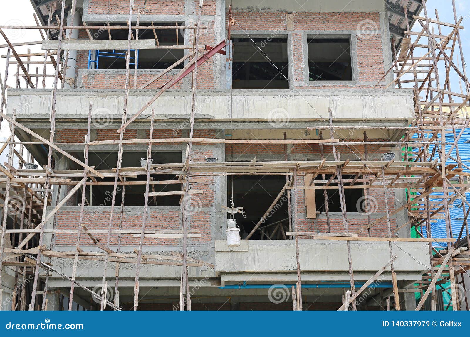 Residential Building Under Construction Stock Image - Image of house ...