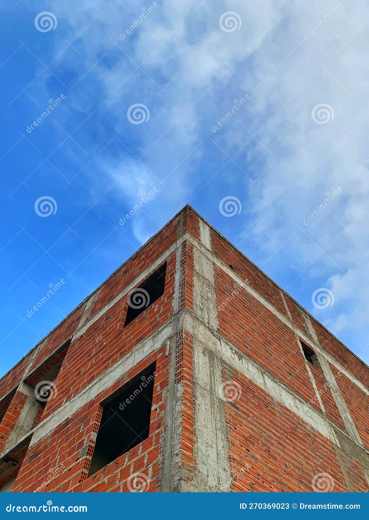 Residential Building Under Construction Made of Bricks and Cement ...