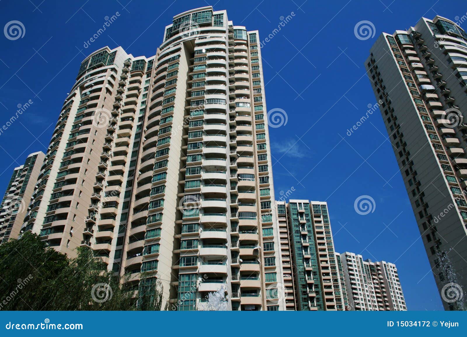 Residential buildings stock photo. Image of garden, rise - 15034172