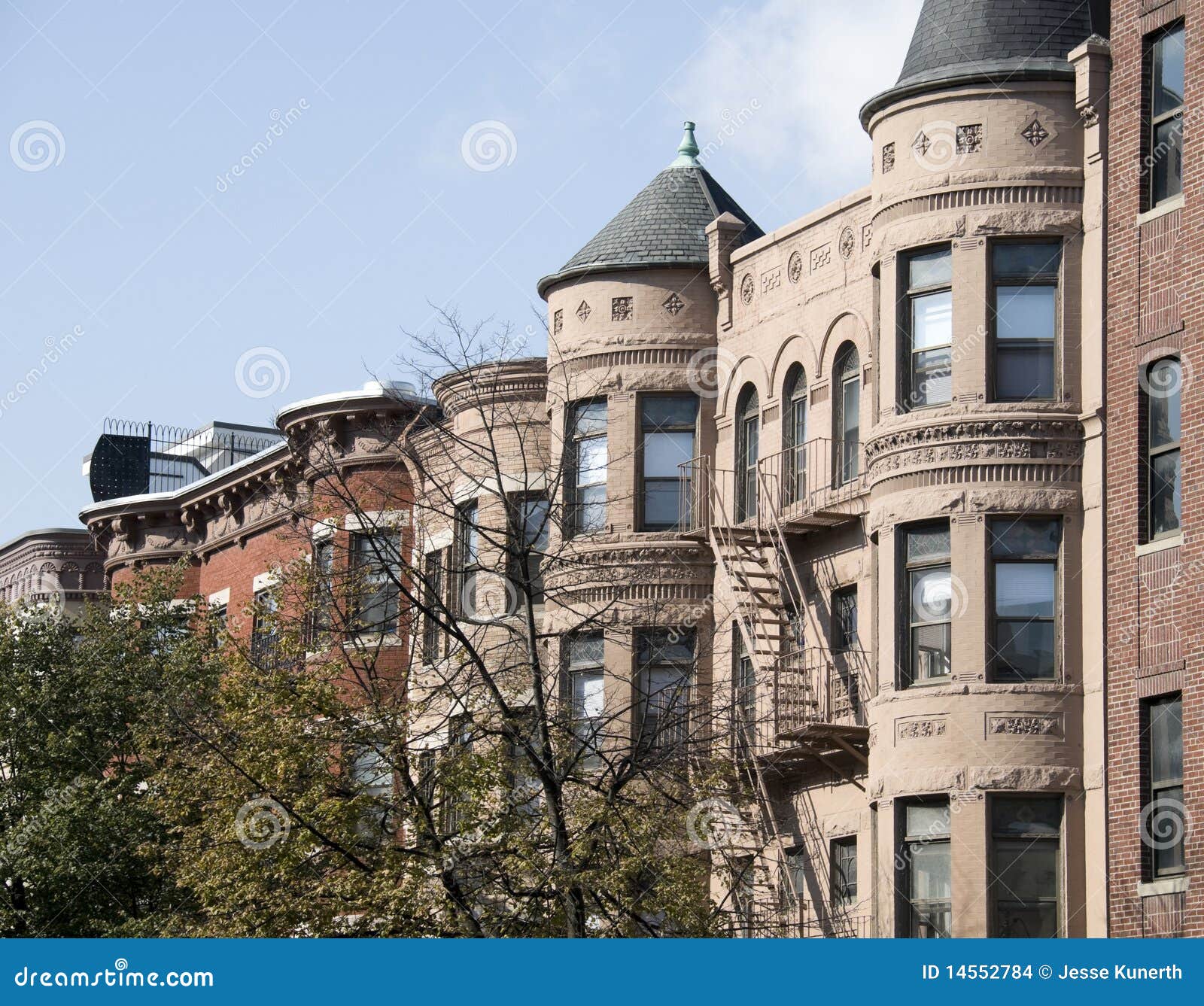 Residential Buildings in Boston Stock Photo - Image of brick ...