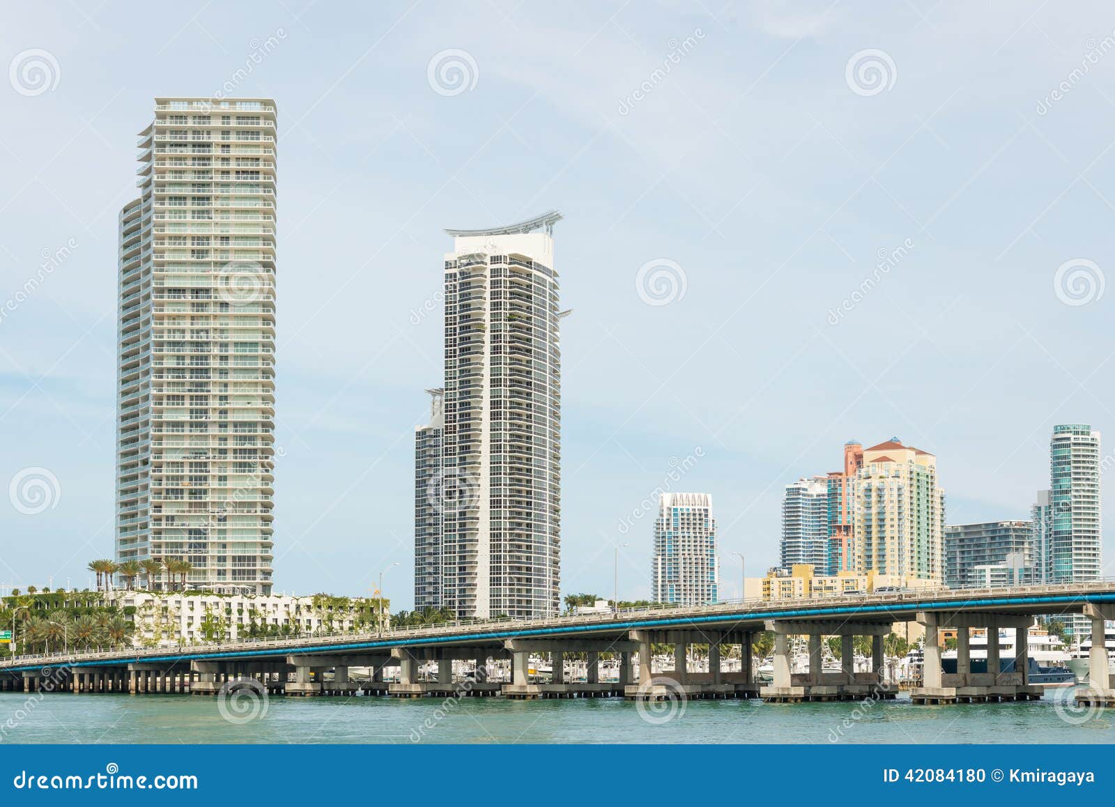 Residential Buildings on Miami Beach Stock Photo - Image of beautiful ...
