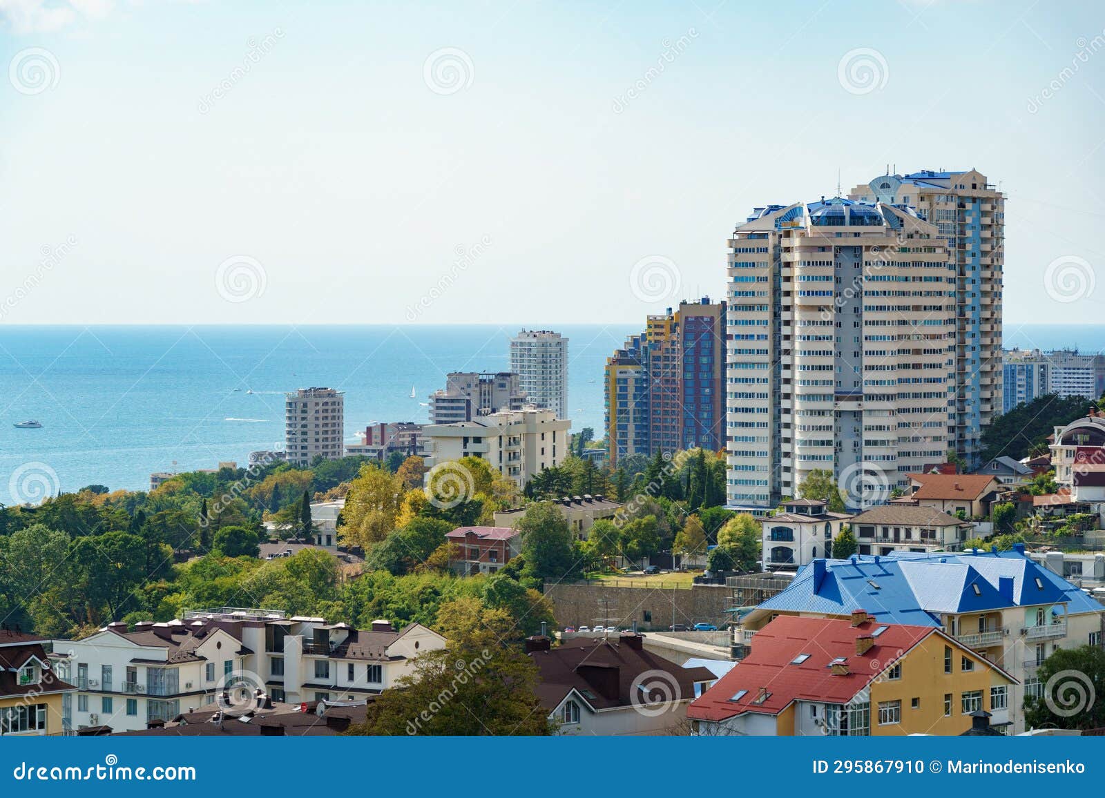 Residential Buildings on a Mountain Slope in Sochi. Bytha Microdistrict ...