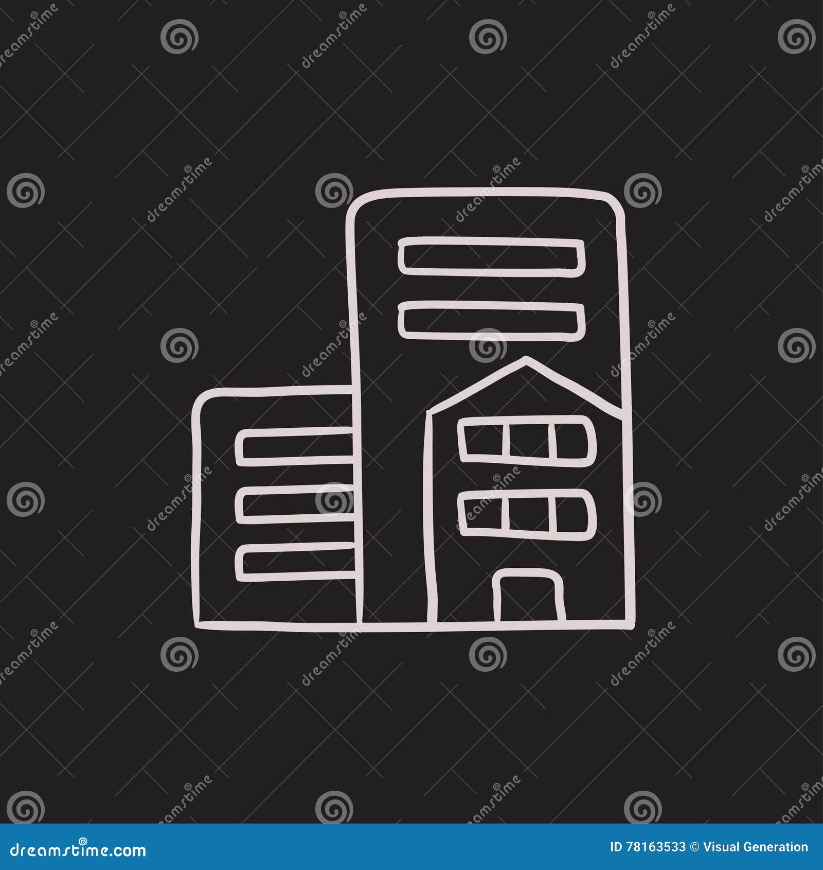 Residential Buildings Sketch Icon. Stock Vector - Illustration of ...